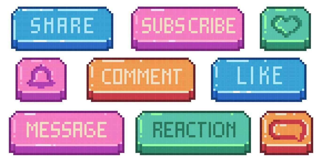 Pixel Button Vector Art, Icons, and Graphics for Free Download