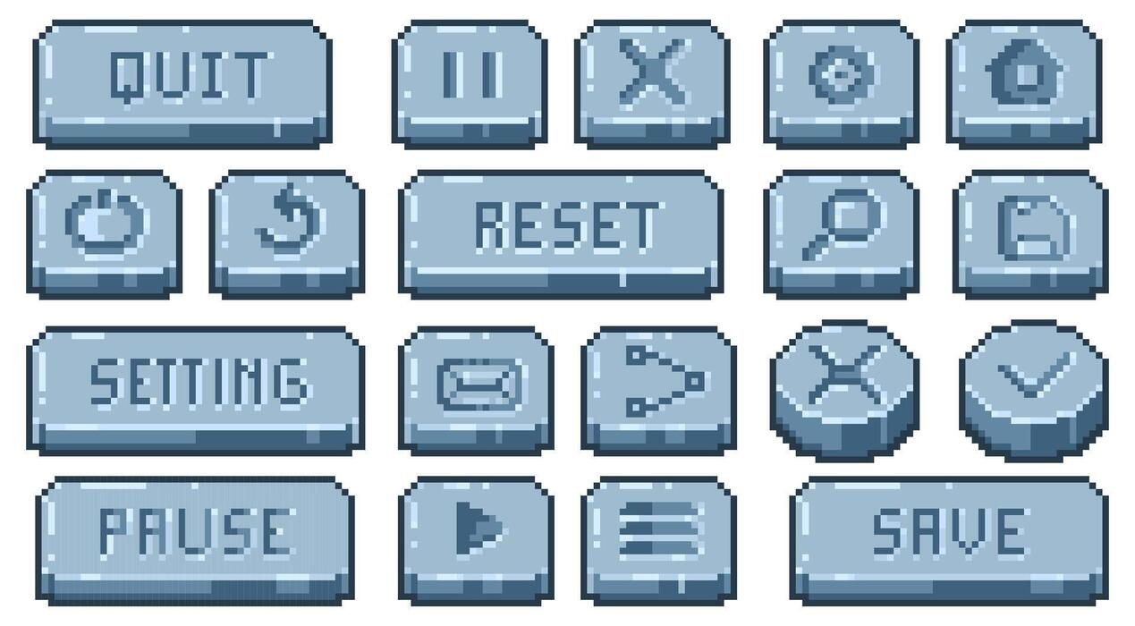 Pixel Button Vector Art, Icons, and Graphics for Free Download