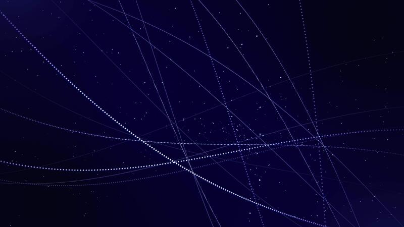 Loopable Background With Abstract Structure Made Of Glowing Blue Lines And Glitter Particles
