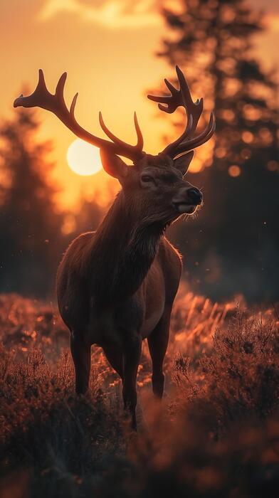 Deer Sunset Stock Photos, Images and Backgrounds for Free Download
