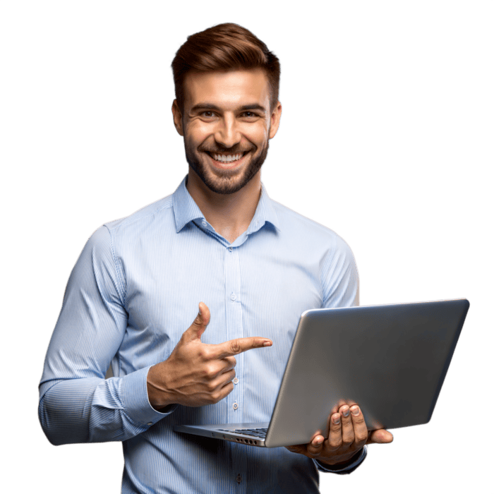 Man Using Computer PNGs for Free Download