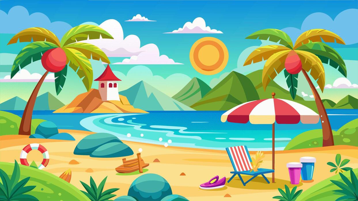 Page 9 | Beach Scene Vector Art, Icons, and Graphics for Free Download