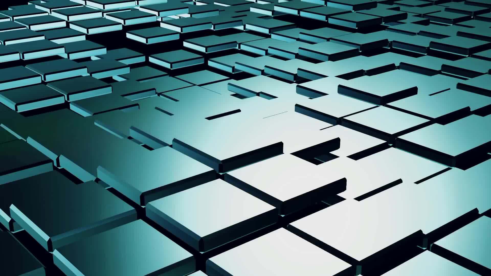 loop animation geometric waves 3d abstract background with many cubes ...