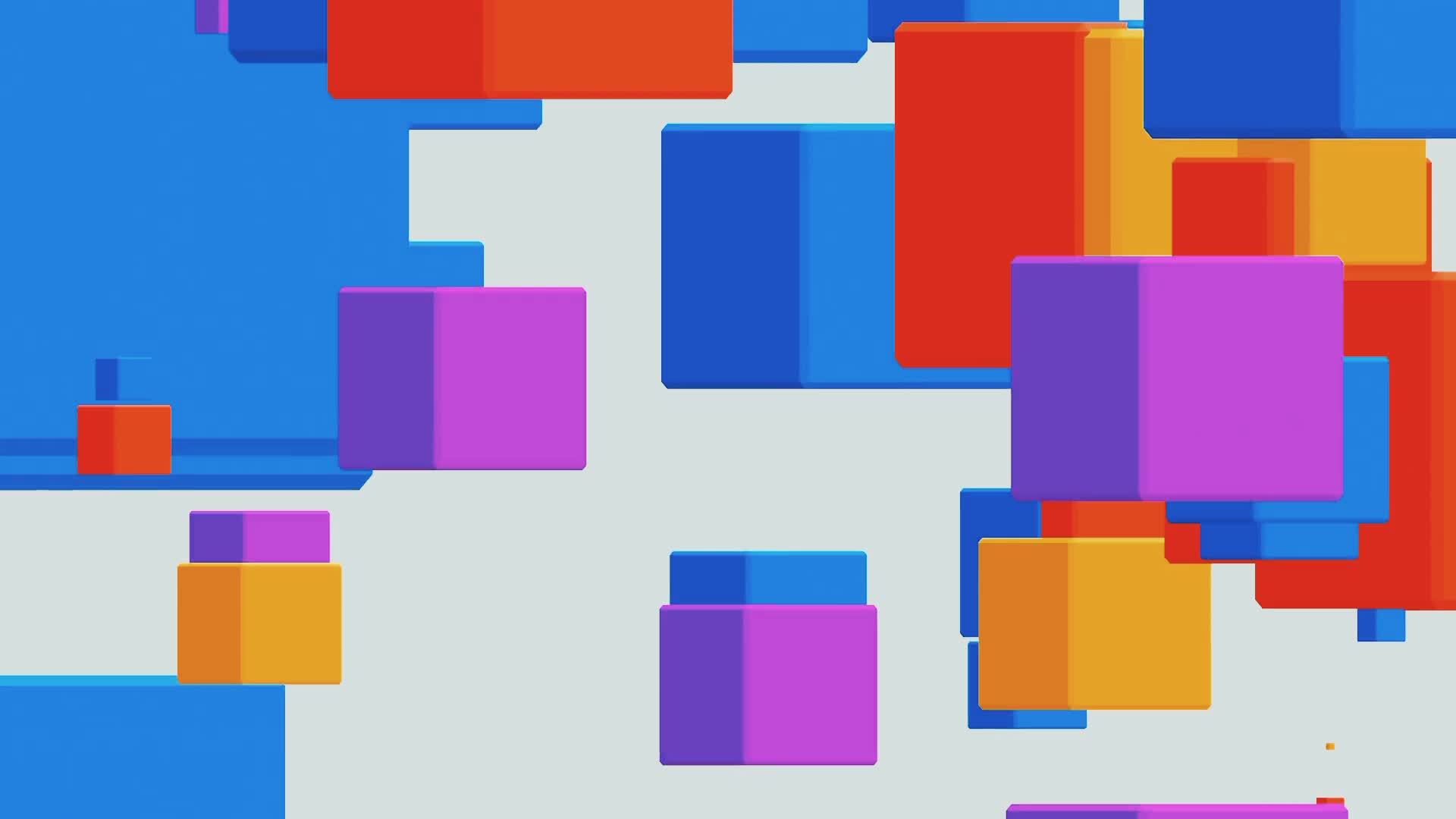 loop animated abstract 3D background with many different colored blocks ...