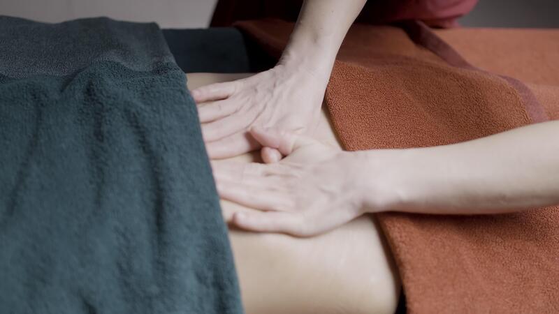 Close Up Relaxing Back Massage Action Professional Back Massage For Relaxation In Spa