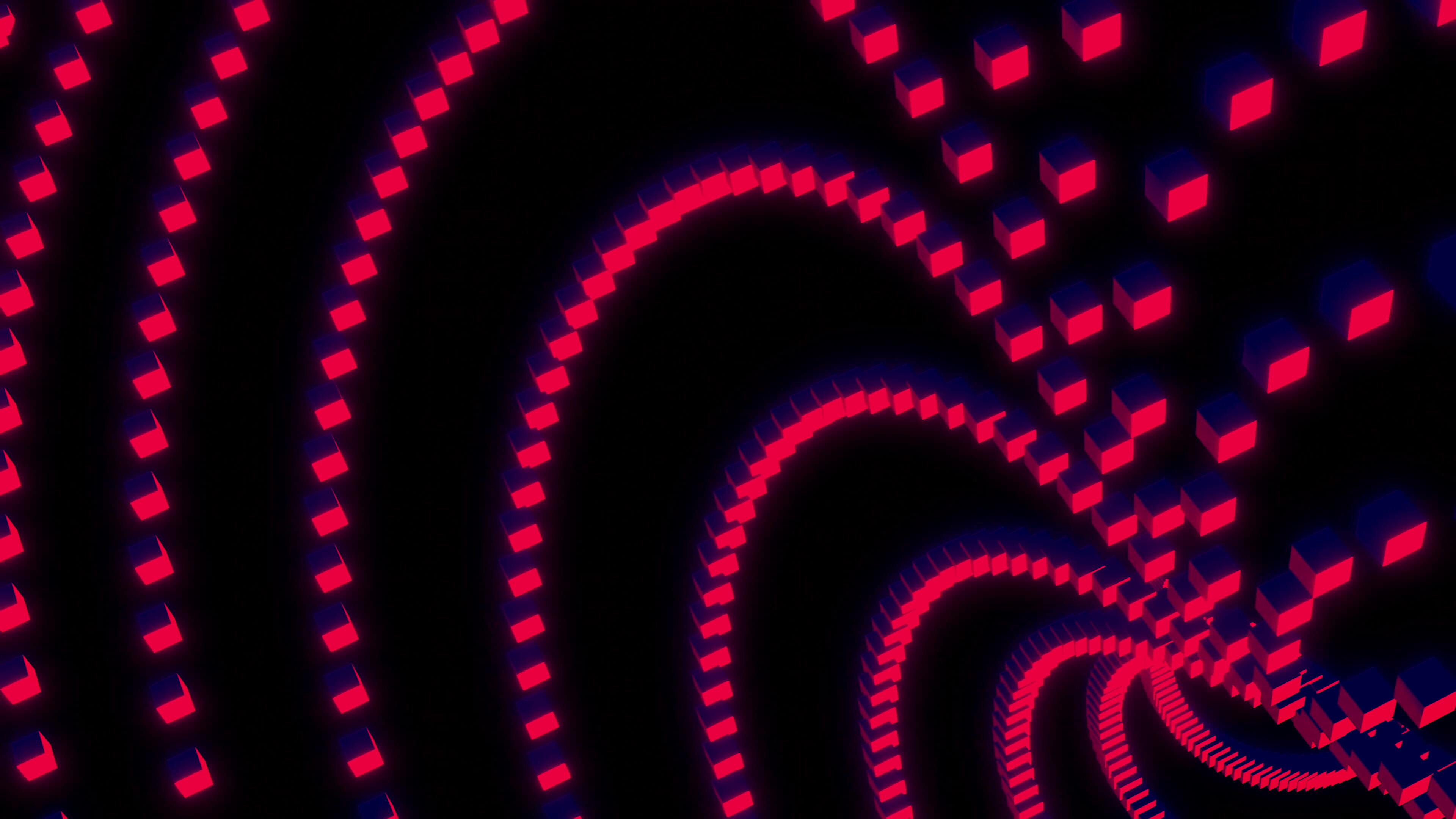 Moving Stream Of Lines From Squares Design Curved Lines Of Squares