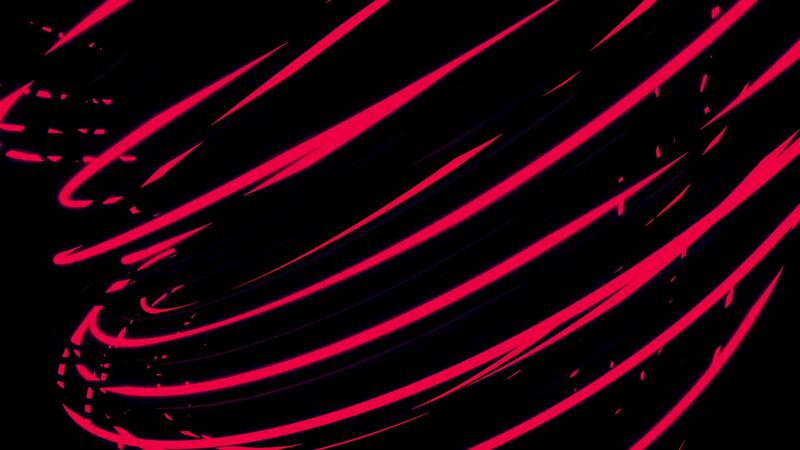 Rotating 3d vortex with neon lines on black background. Design. Side view of rotating 3d vortex ...