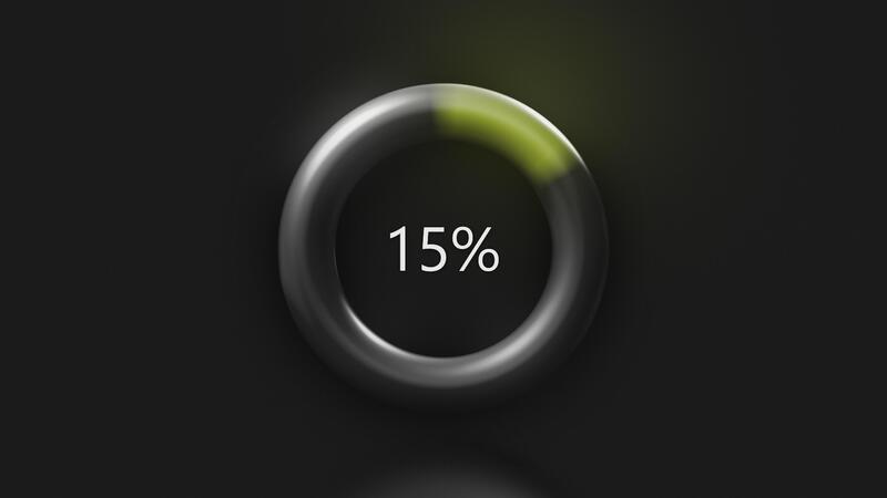 Loading with error on black background. Motion. Loading ring with ...