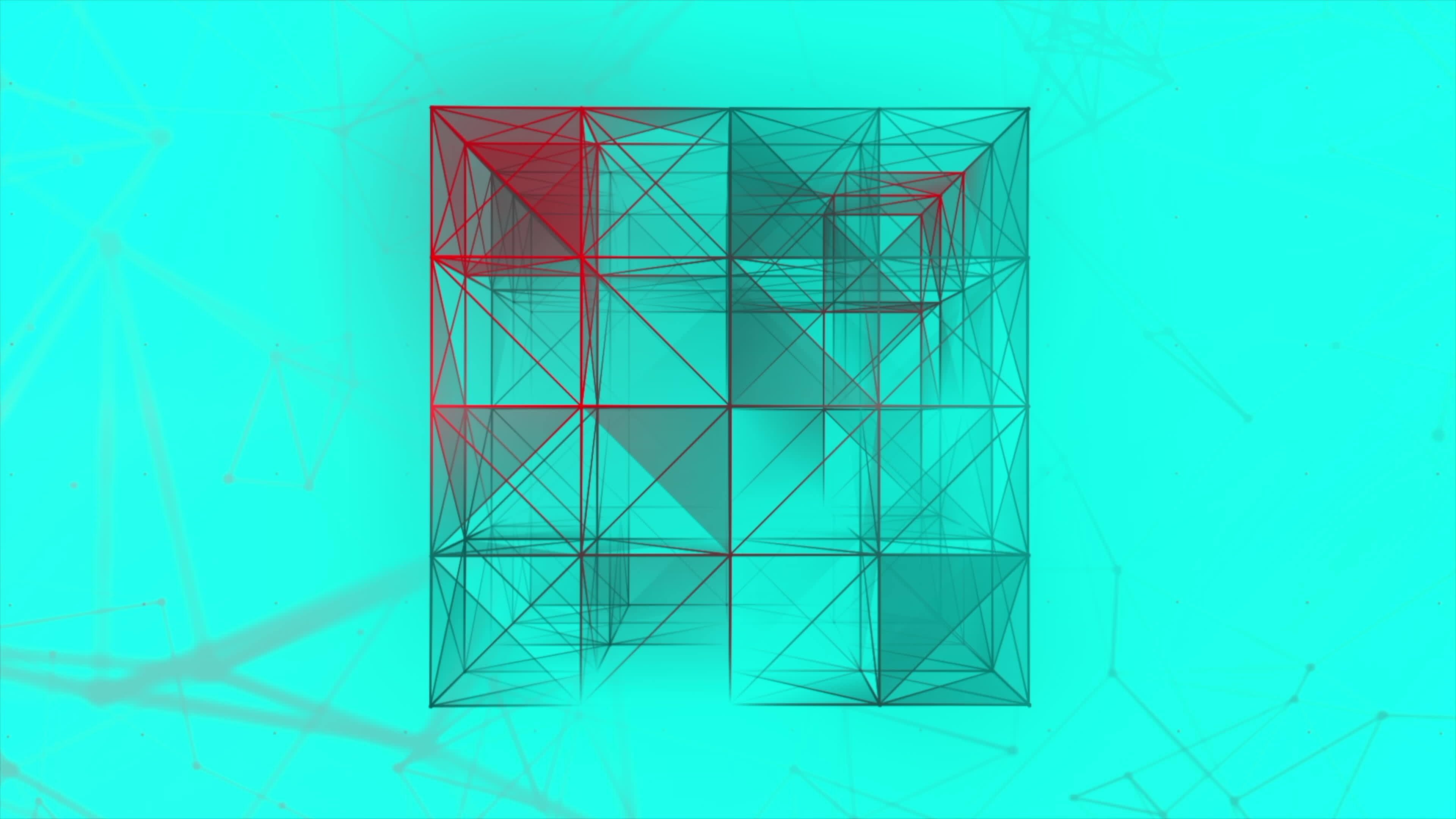 Beautiful Abstract Polygonal Surface Moving In Animation Motion Bright Triangles Creating