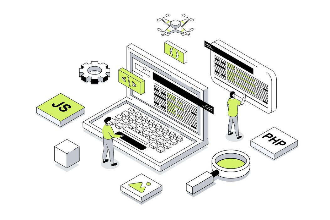 Isometric Development Vector Art Icons And Graphics For Free Download