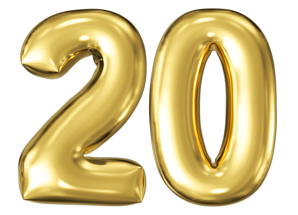 Number 20 PNGs for Free Download