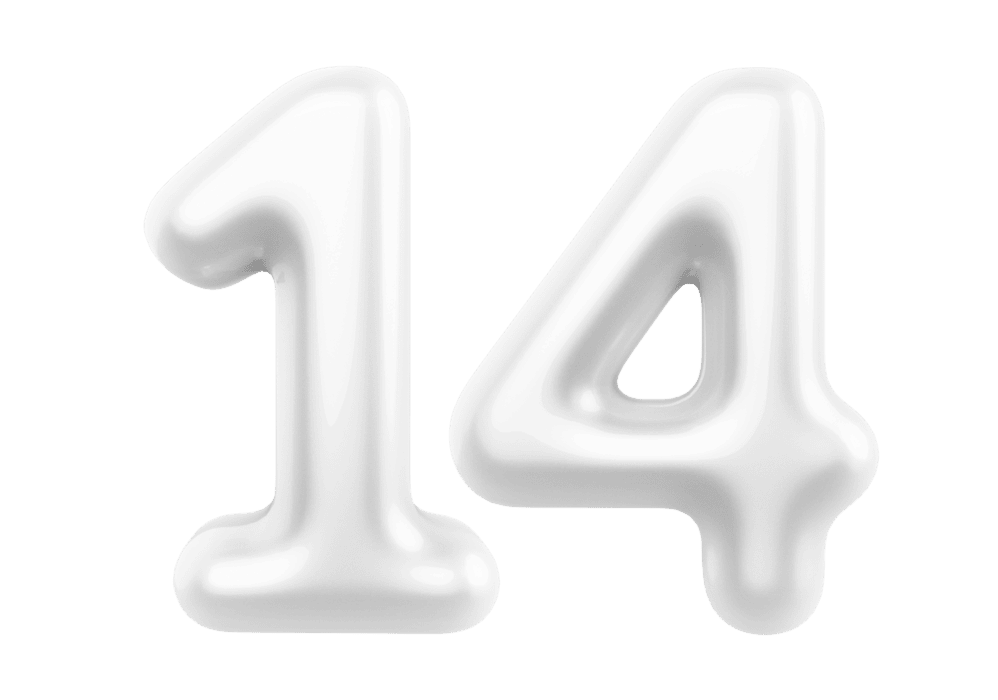 Number 14 PNGs for Free Download