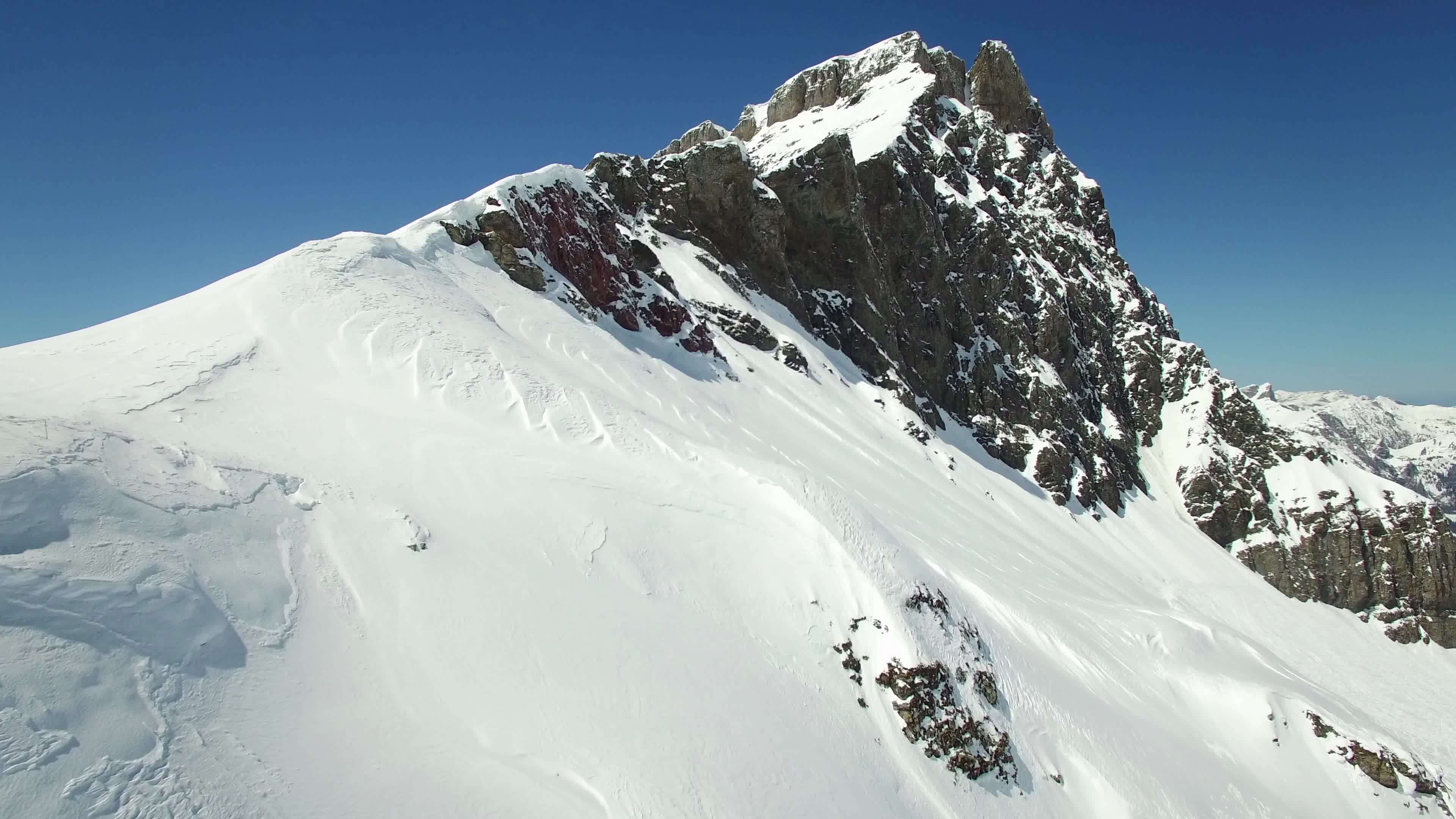 Cinematic Drone Aerial View of Snow Mountain Peak Nature Countryside 46613102 Stock Video at ...