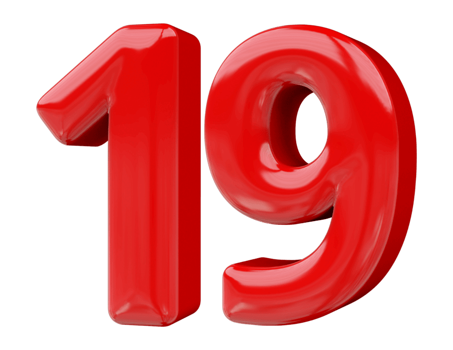 Number 19 PNGs for Free Download