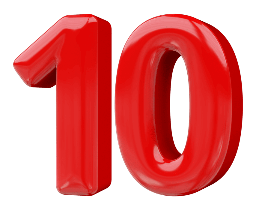 Number 10 PNGs for Free Download