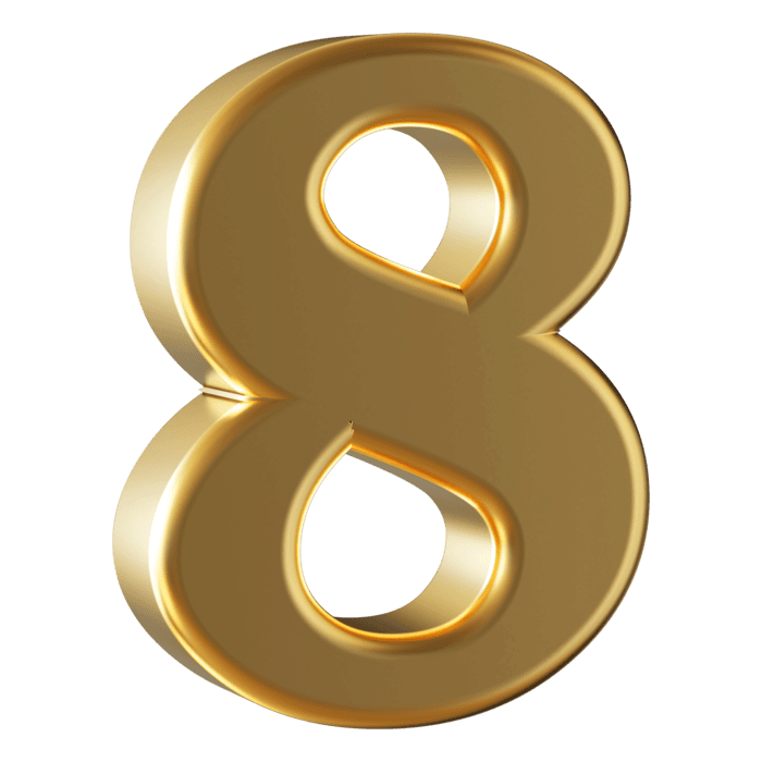 Number 8 PNGs for Free Download
