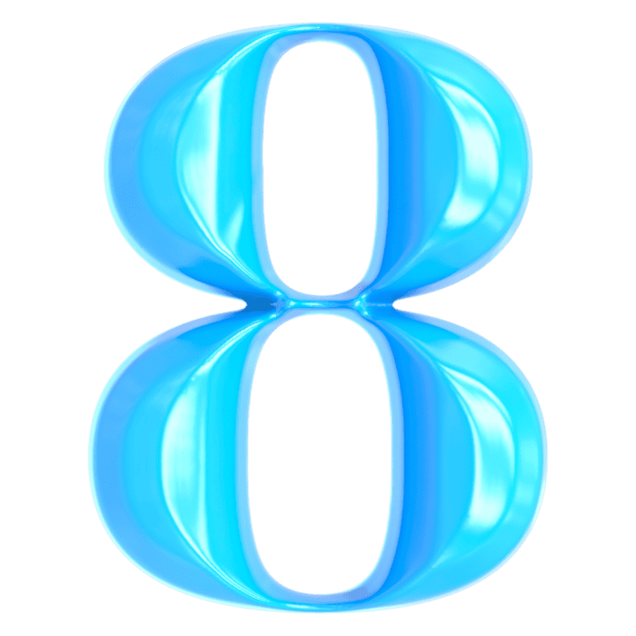 3d Número 8 Azul PNG para descargar gratis