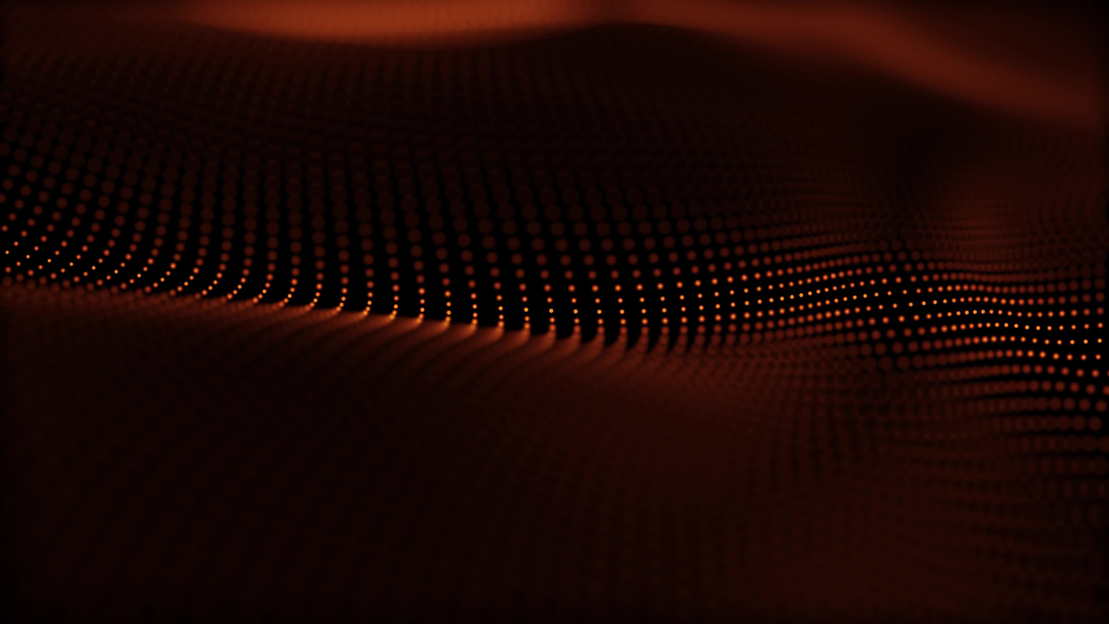 Abstract Digital Dynamic Particle Waves With Light Motion Lights Background Data Flow Cyber