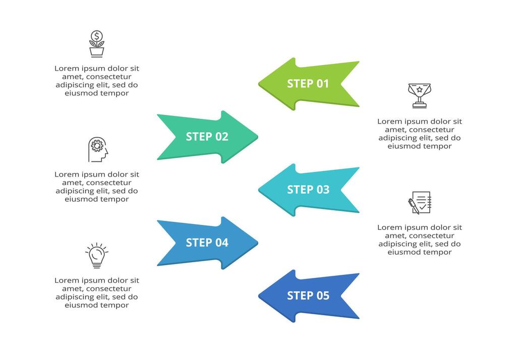 Arrow Flow Chart Vector Art, Icons, and Graphics for Free Download