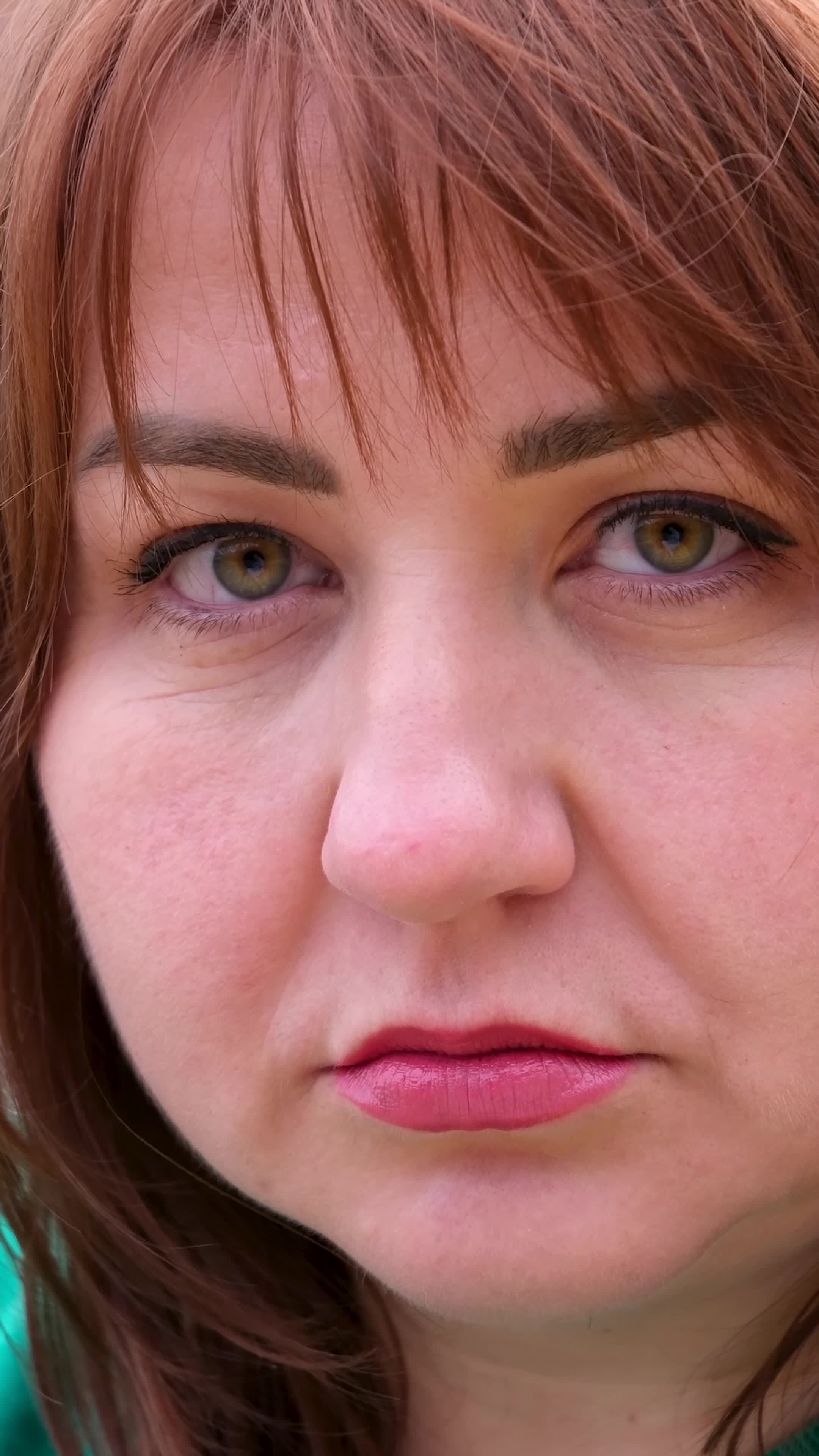 Attractive scowling angry, Head shot scowl, was offended gloomy eyebrows, Sulky, Waist-up ...