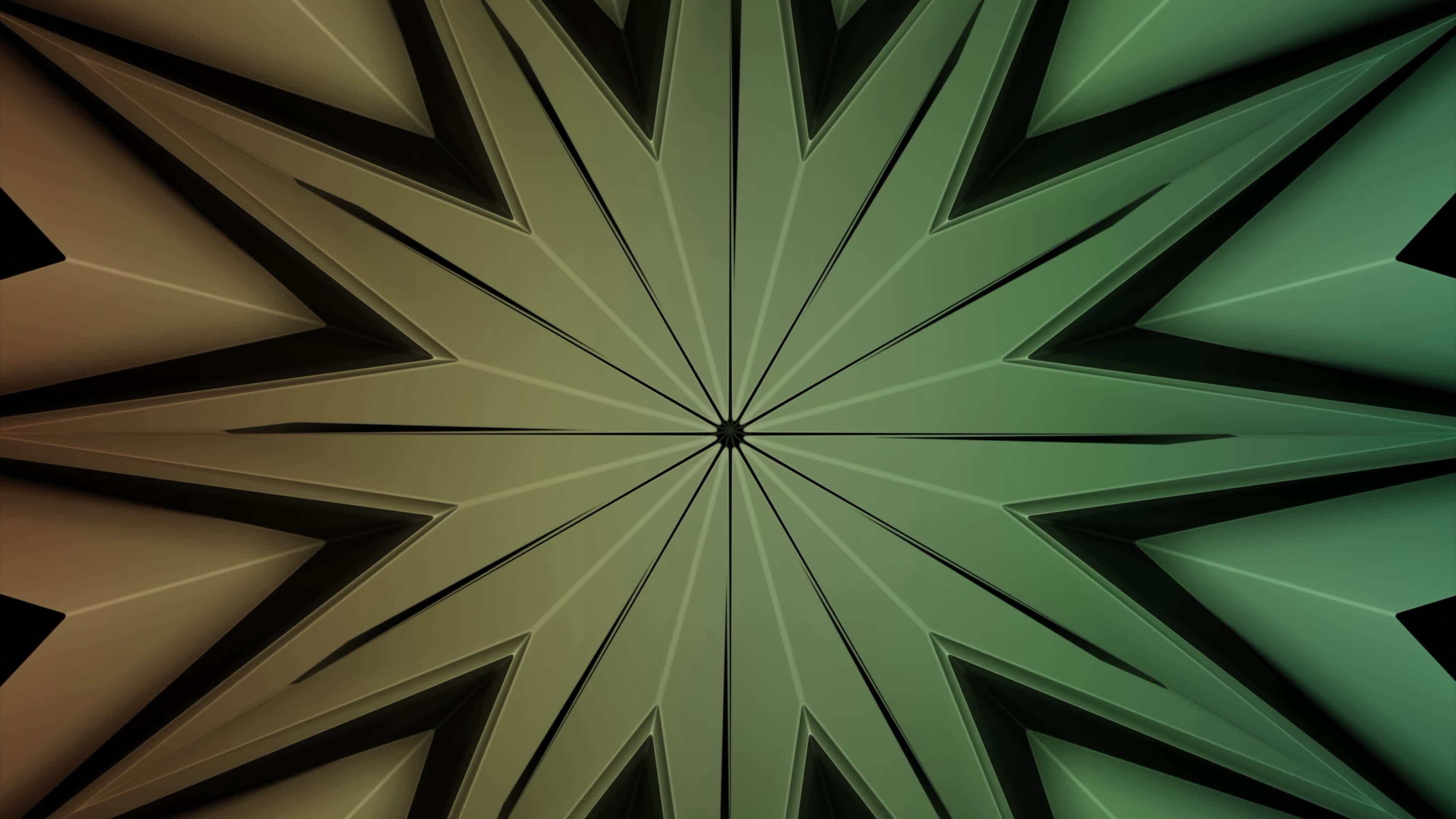 Ornamental kaleidoscopic pattern with psychedelic stars, seamless loop. Design. Moving and ...