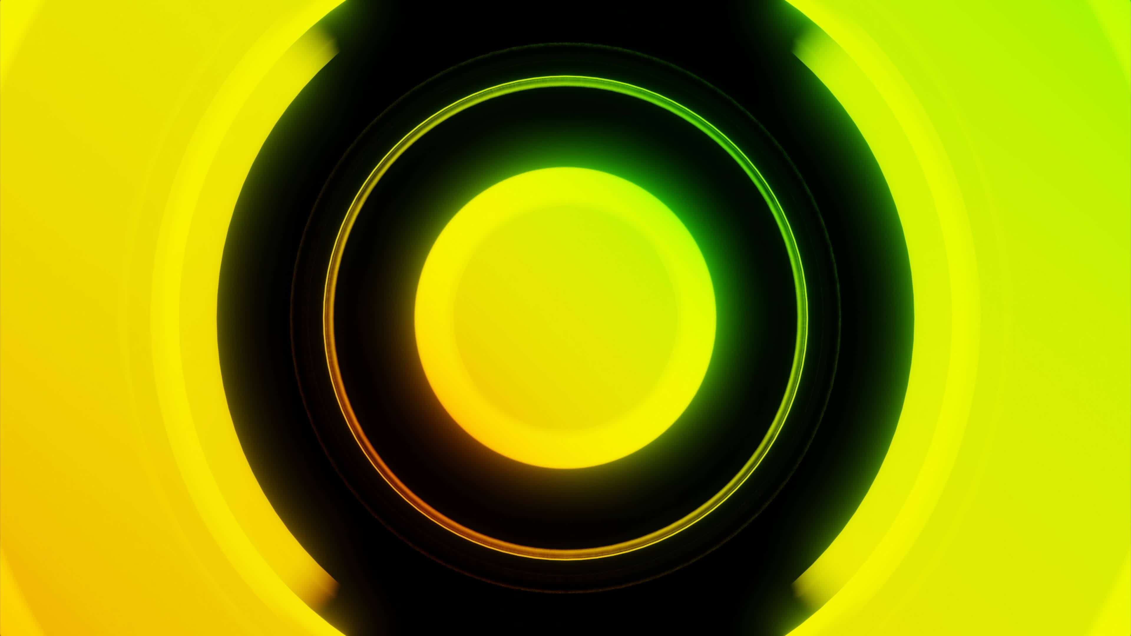 Pulsating circle with rings. Design. Vibrating 3d circle with wave effect. Bright circle with ...