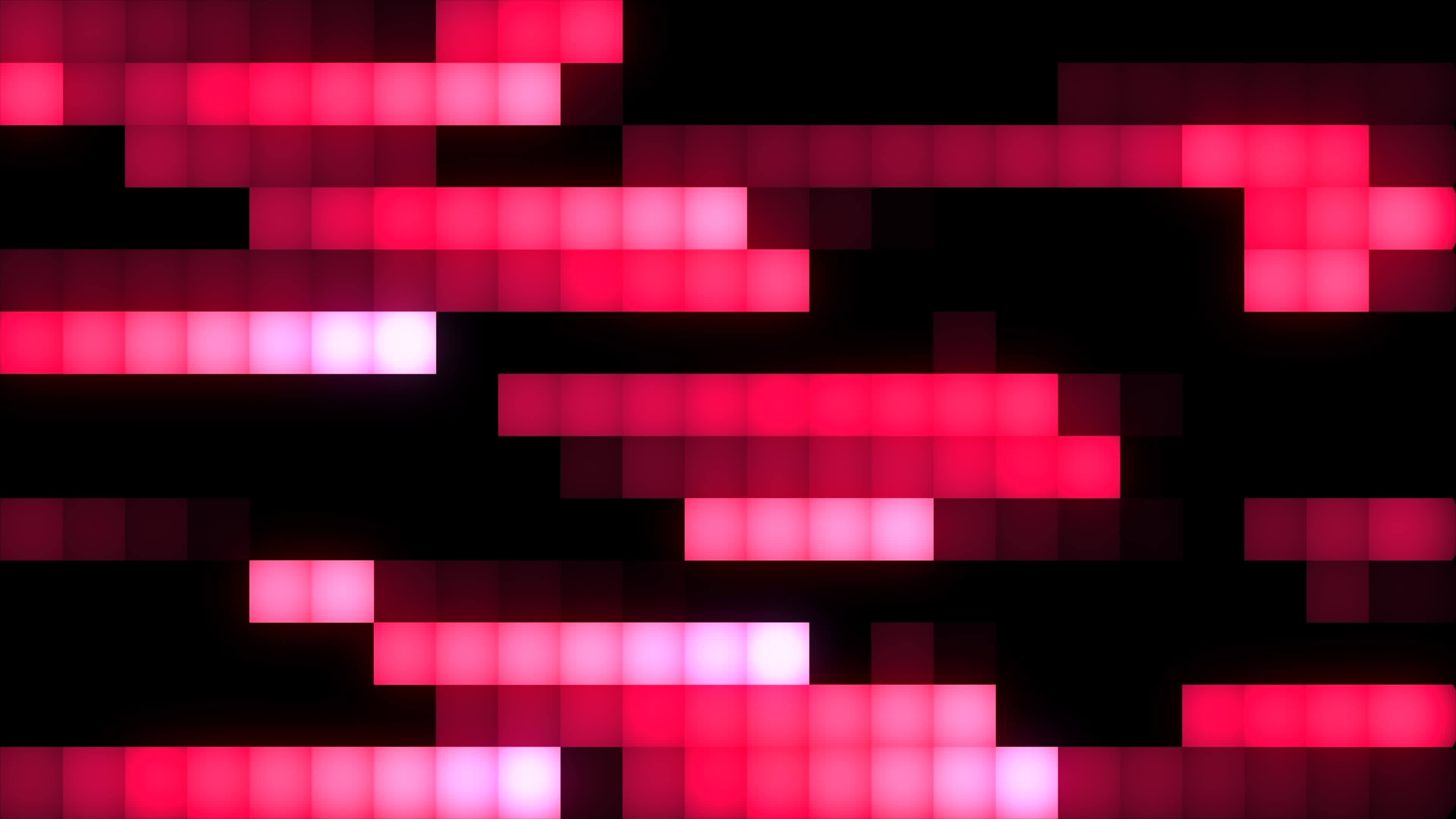 Pixel lines move horizontally. Motion. Retro animation with moving pixel stripes on black ...