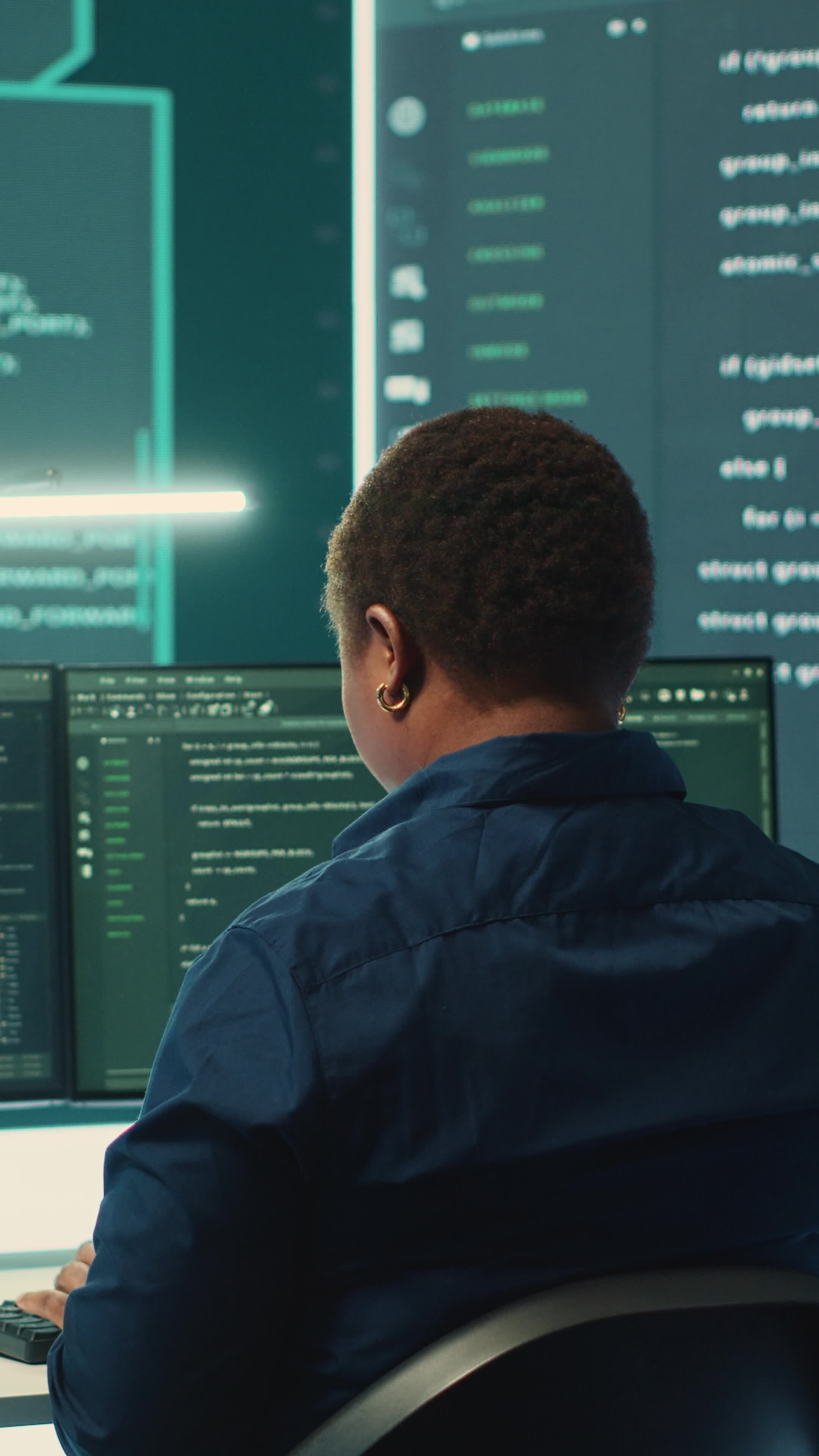 Vertical Cyber Security Experts Team Working On Encryption And It Security In A Governmental