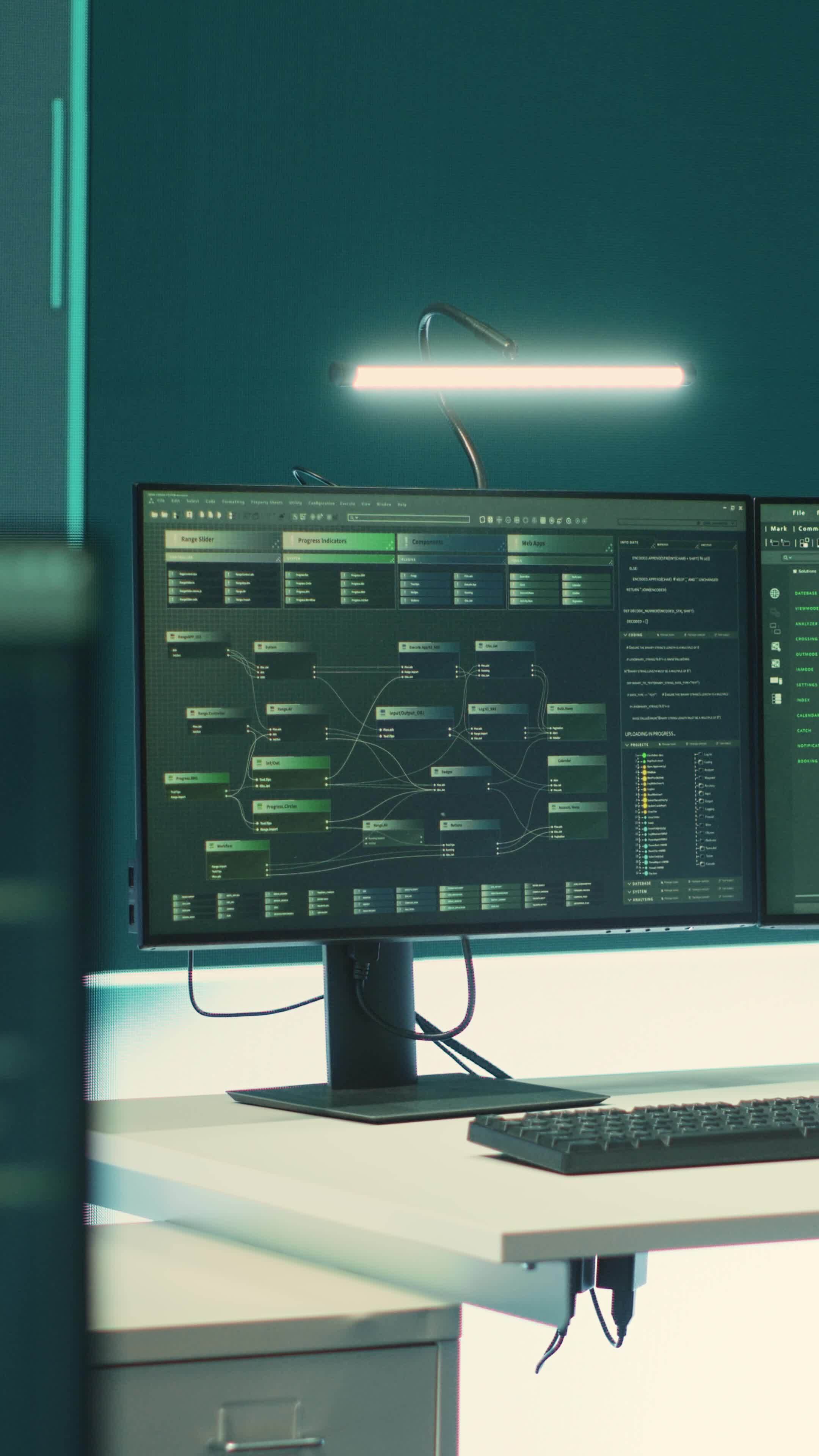 Vertical Secure Surveillance Room With Advanced Computer Technology For Cyber Threat Detection