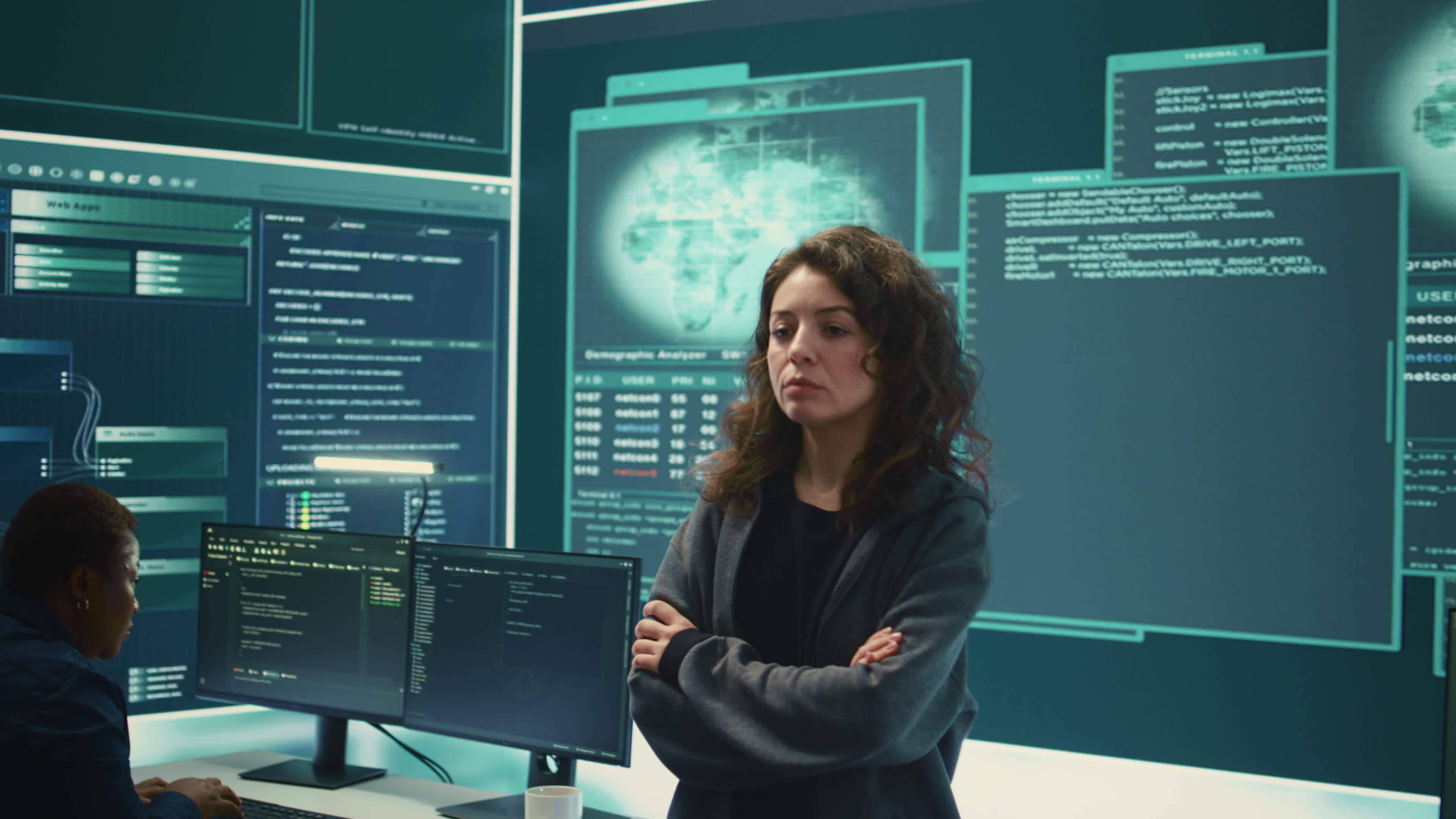 Cyber Security Expert In A National Safety Operations Center Detecting