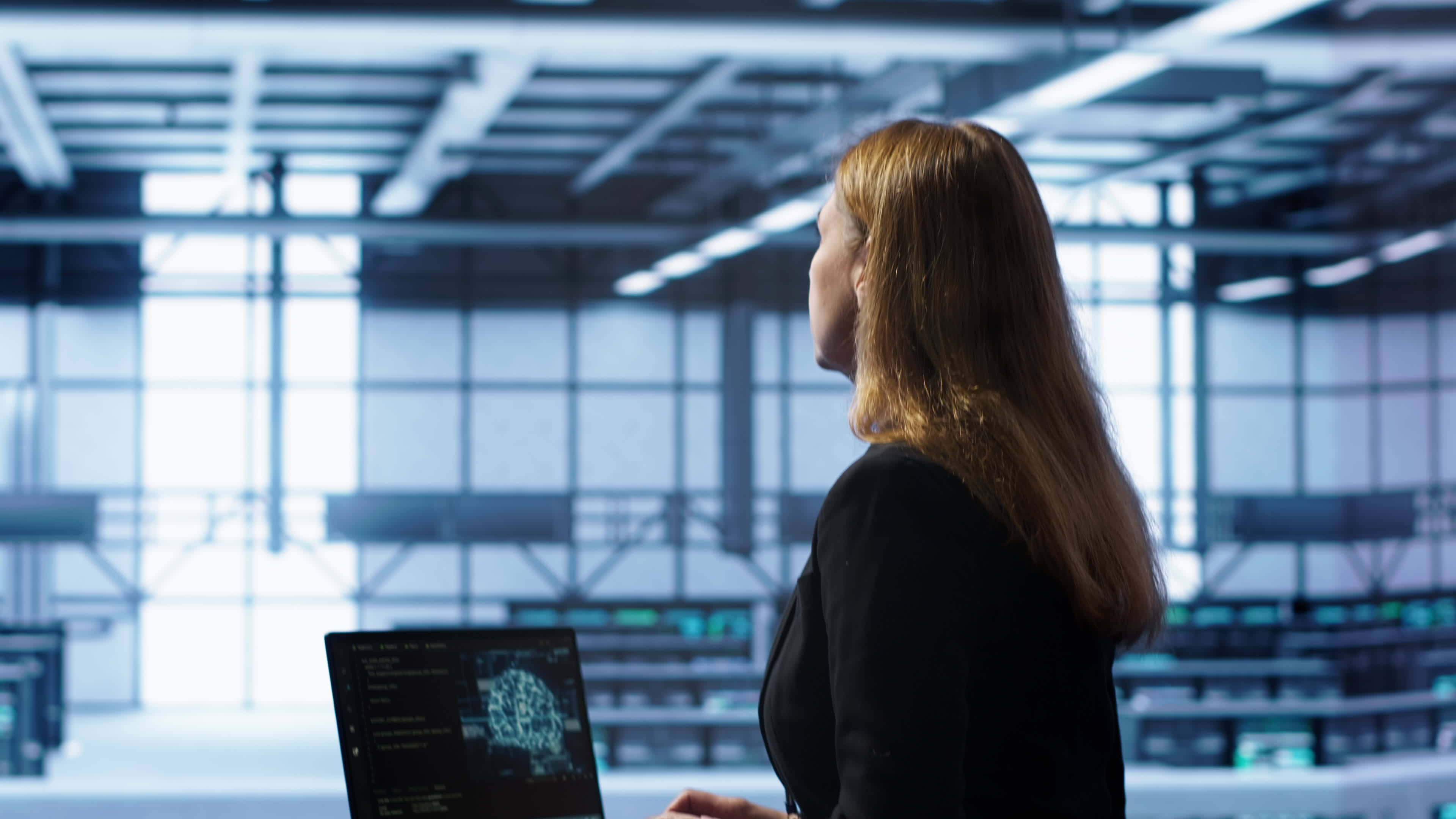 Computer Scientist In Data Center Using Artificial Intelligence