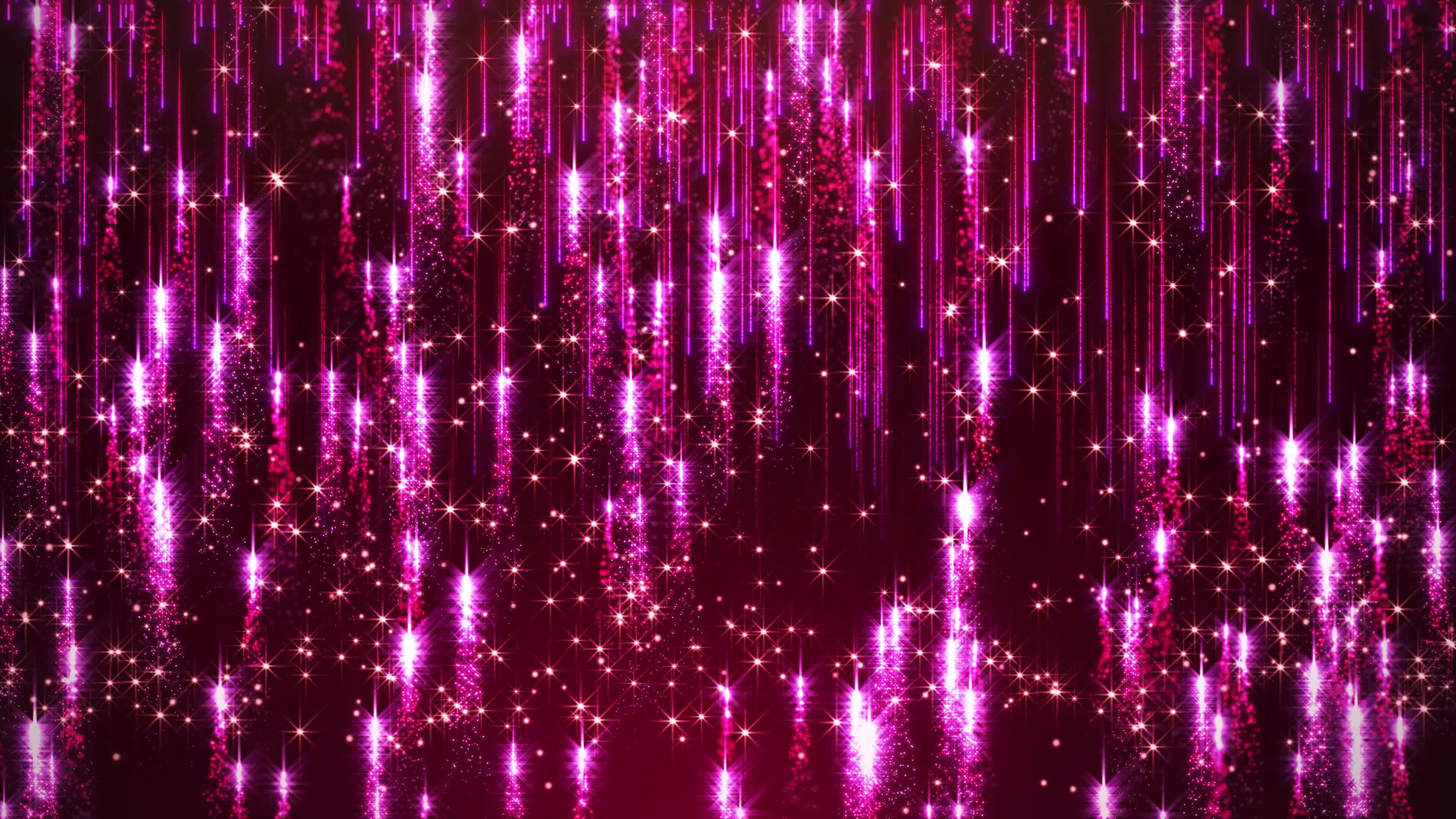 Falling bright particles, animation of dust and shiny dots, rain of bright colored particles ...