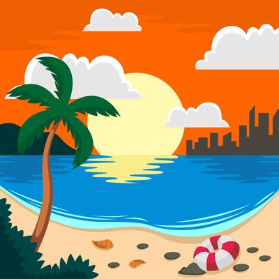 Page 4 | Beach Scene Vector Art, Icons, and Graphics for Free Download