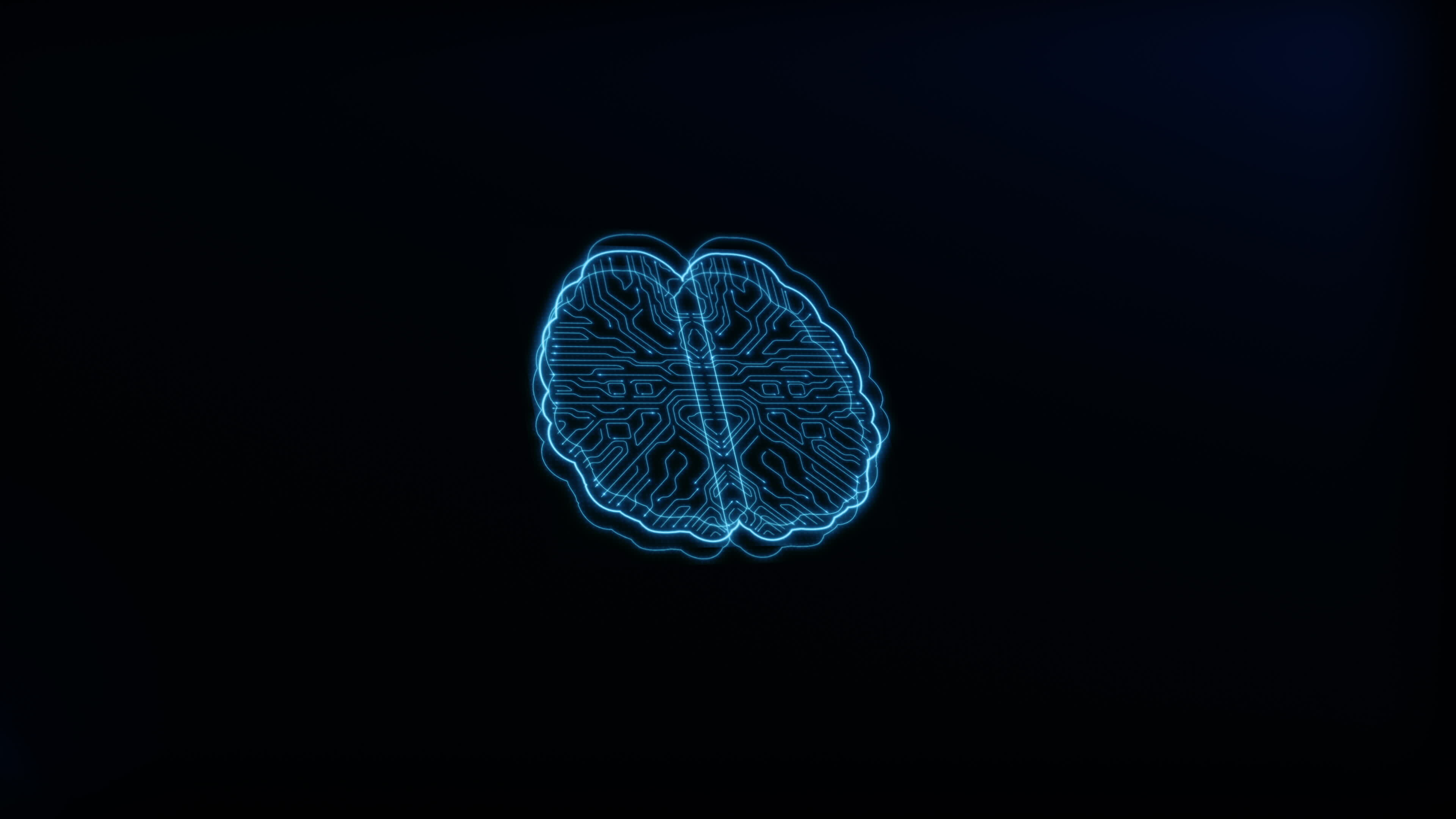 Artificial Intelligence Ai Brain Icon Big Data Flow Analysis Deep Learning Modern Technologies