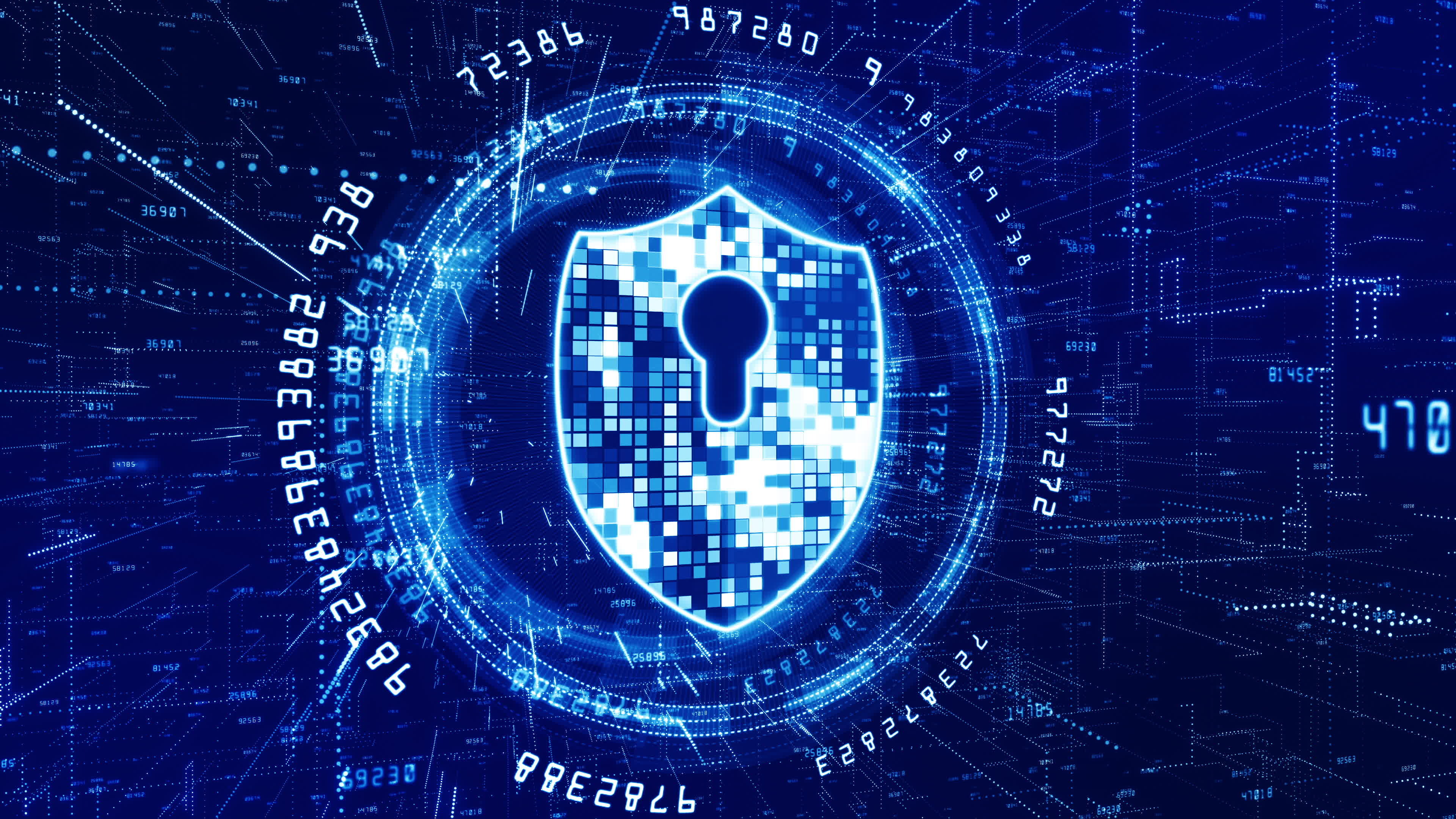 Hud And Shield Icon Of Cyber Security Digital Data Network Protection