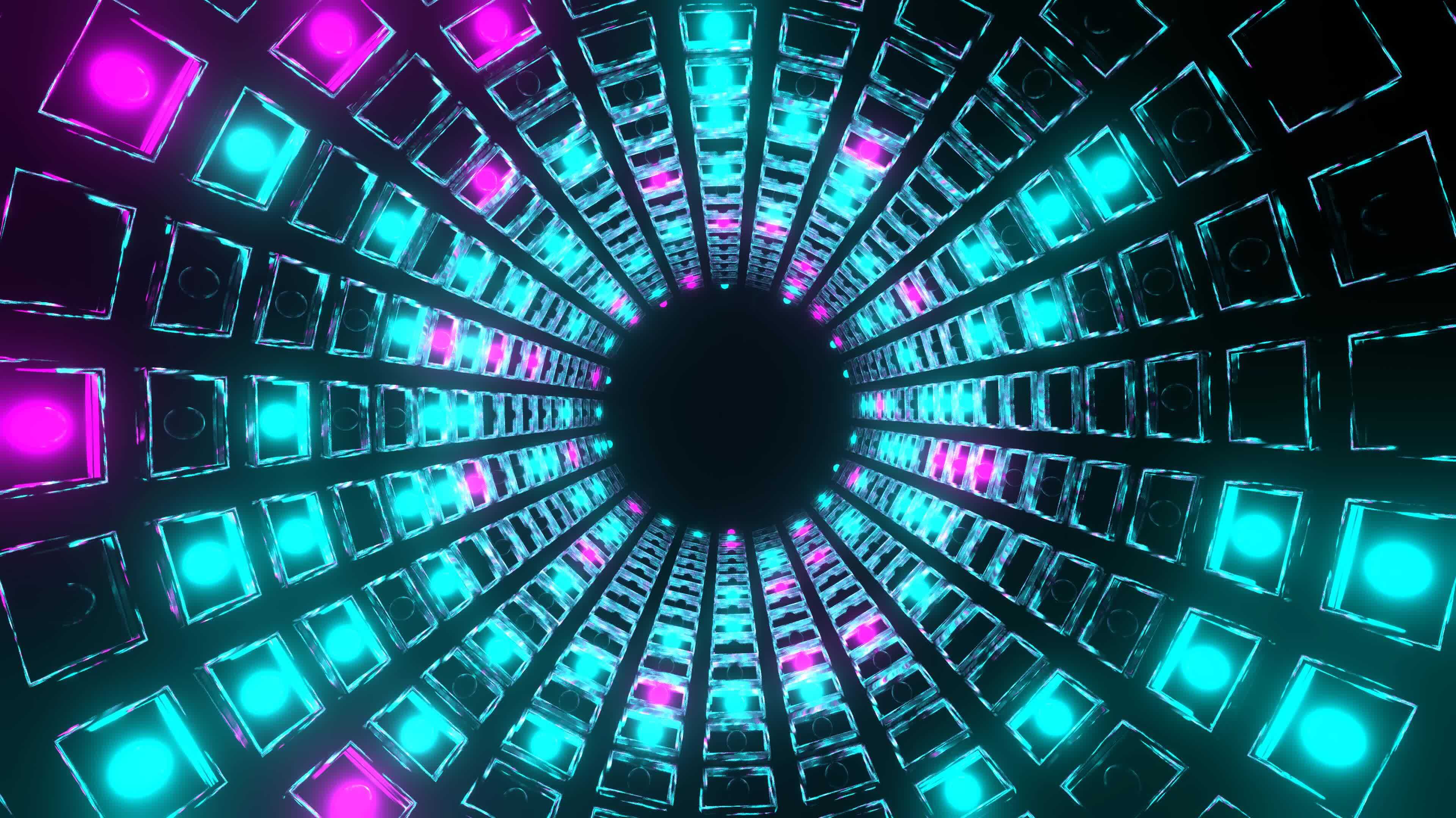 Pink and Cyan Strobe Mirrored Square Elements Tunnel Background VJ Loop in 4K 46814981 Stock ...