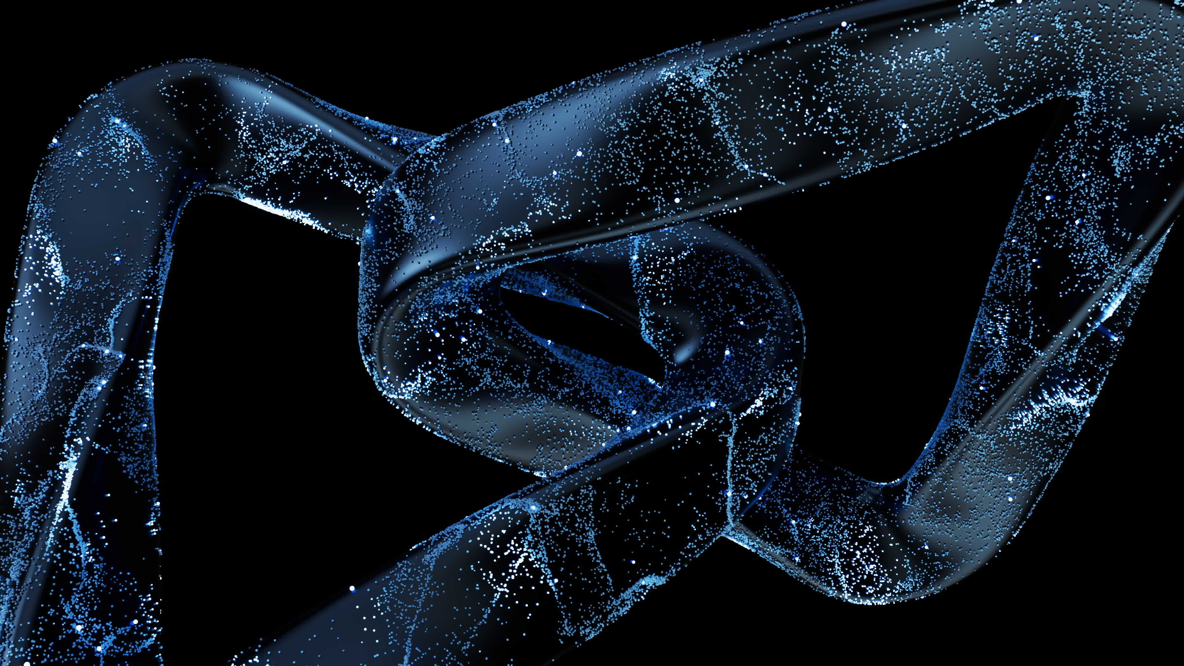 Abstract curve geometry with flowing particles, 3d rendering. 46817976 Stock Video at Vecteezy