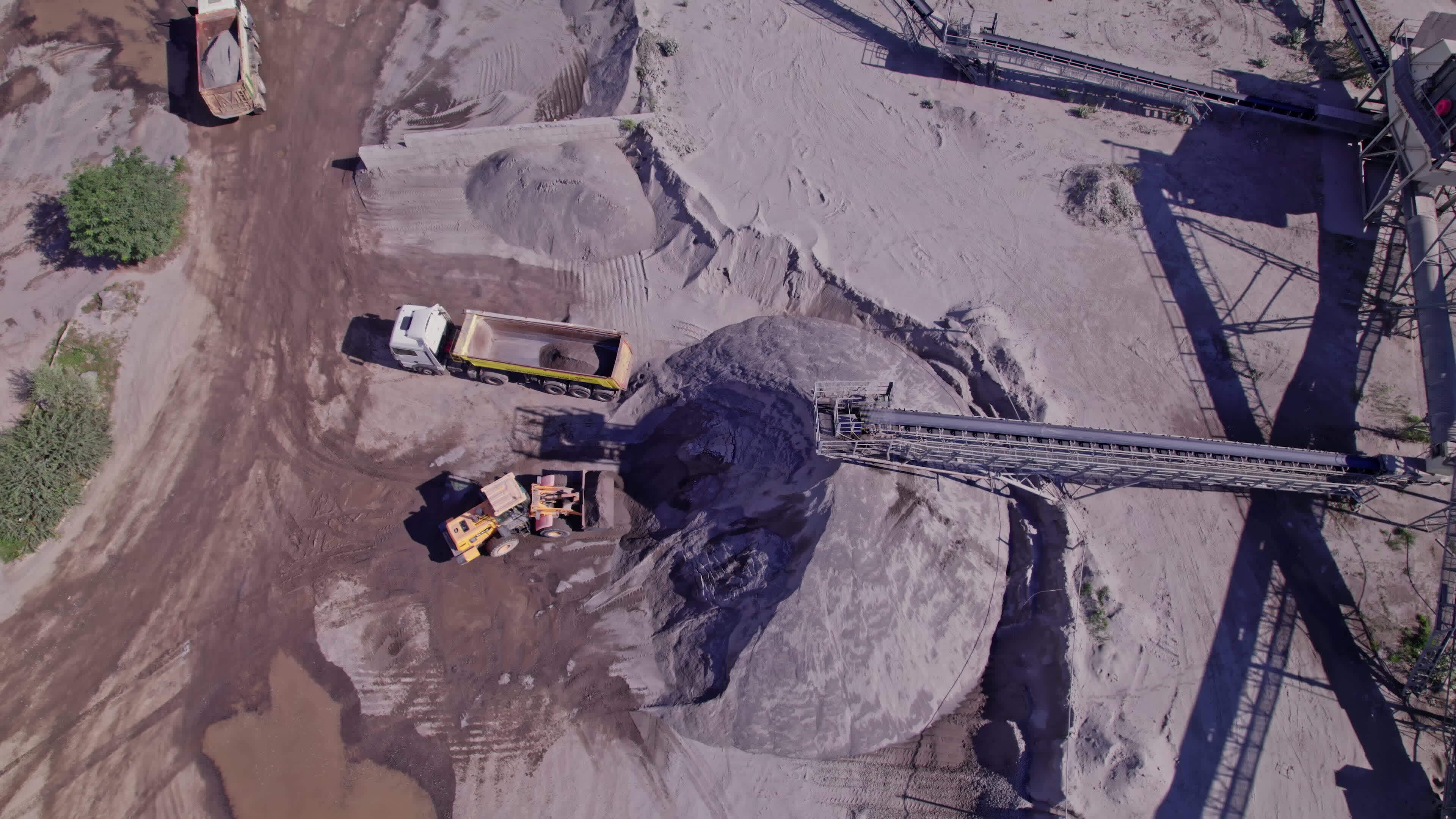 Excavator Loading Crushed Stone Into A Dump Truck In A Crushed Stone Quarry 46819245 Stock Video