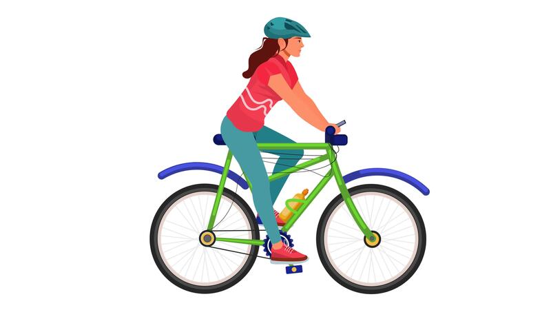 Girl riding Bicycle animation, 2d Animation in Loop 46819759 Stock Video at Vecteezy