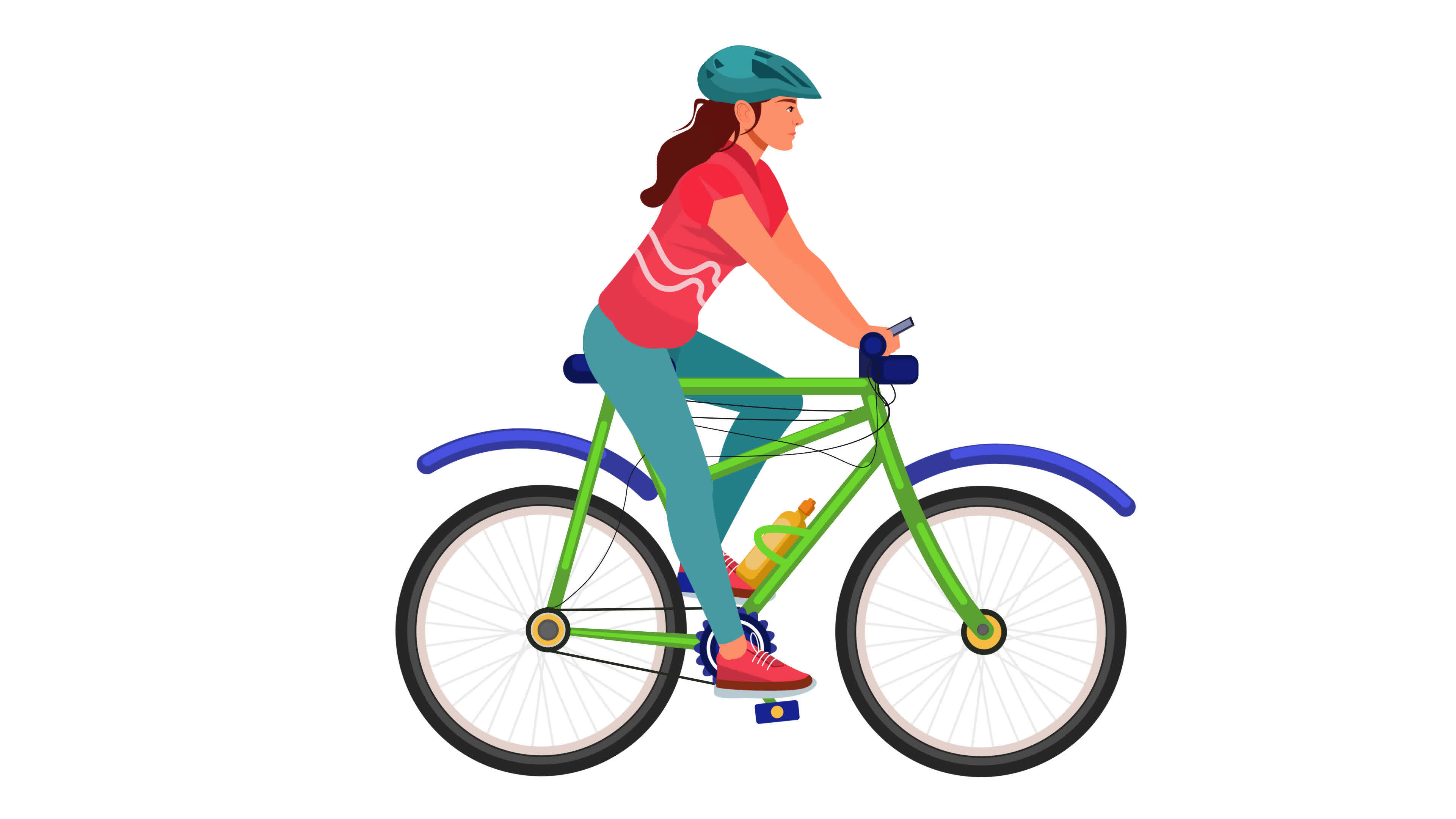 Girl riding Bicycle animation, 2d Animation in Loop 46819759 Stock Video at Vecteezy