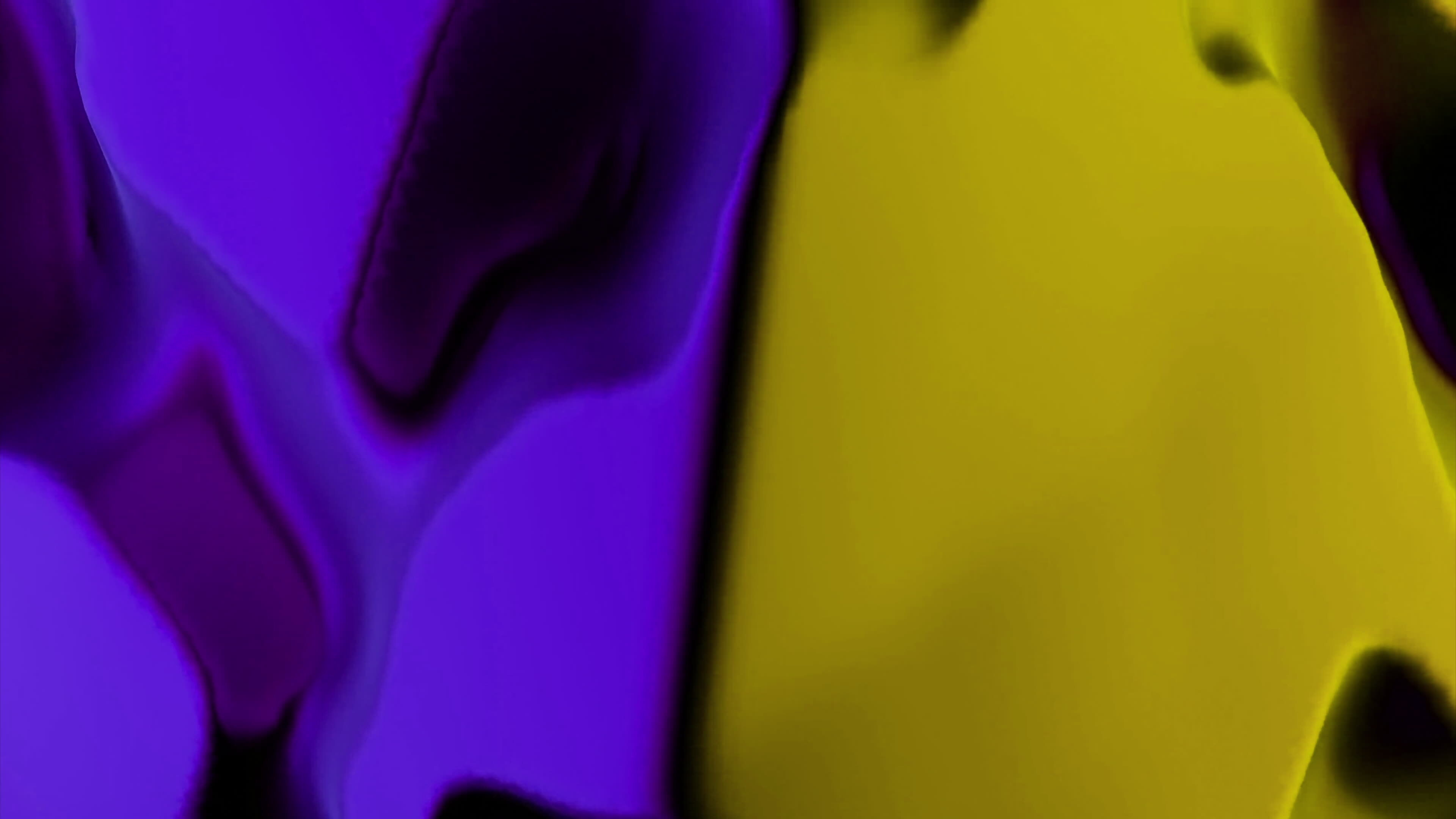 Different colors of bright liquid merging into one. Design. Sliding blots in cartoon abstraction ...