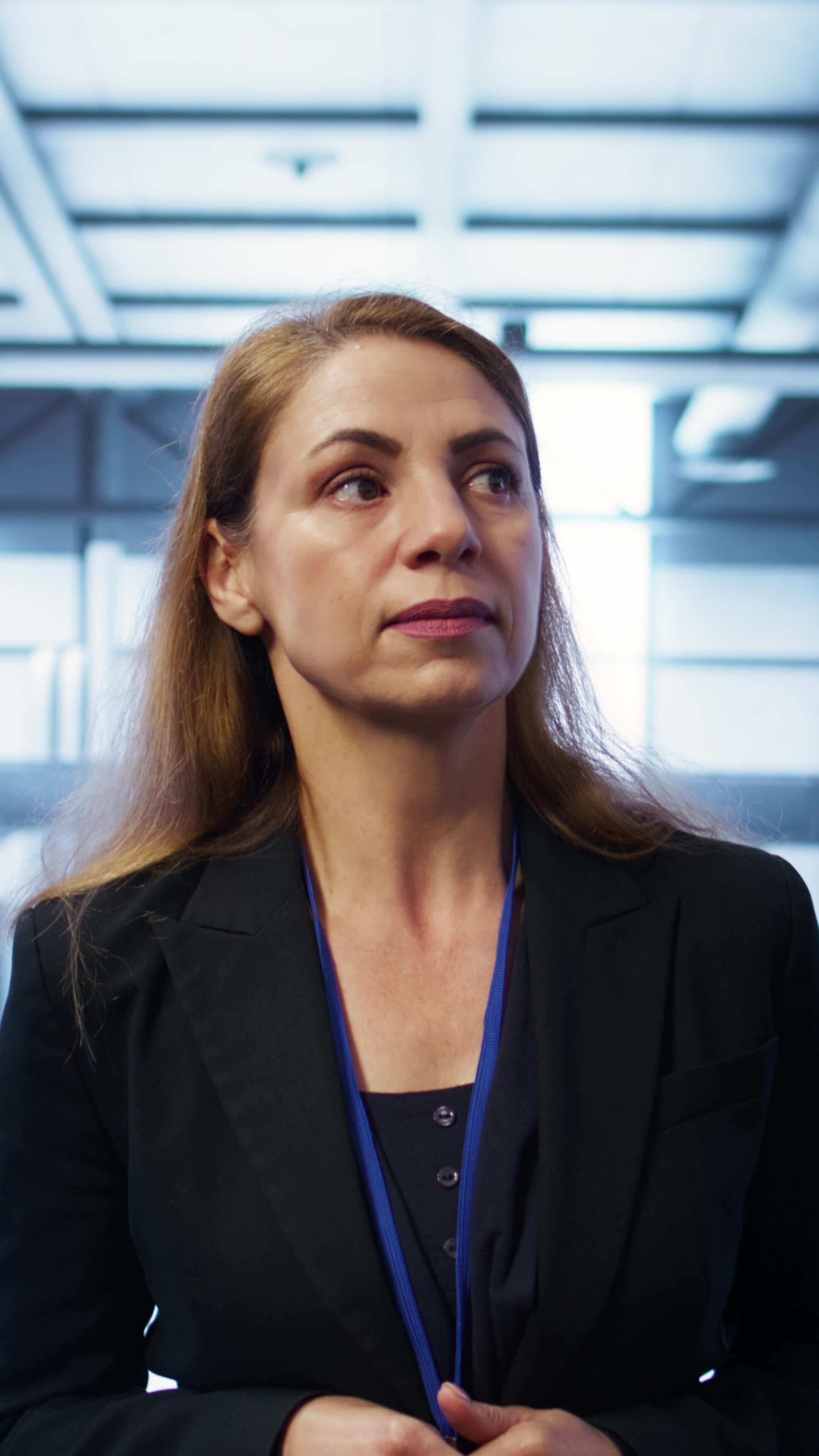Vertical Manager Inspecting Server Room Equipment Walking Between Supercomputers Supervisor
