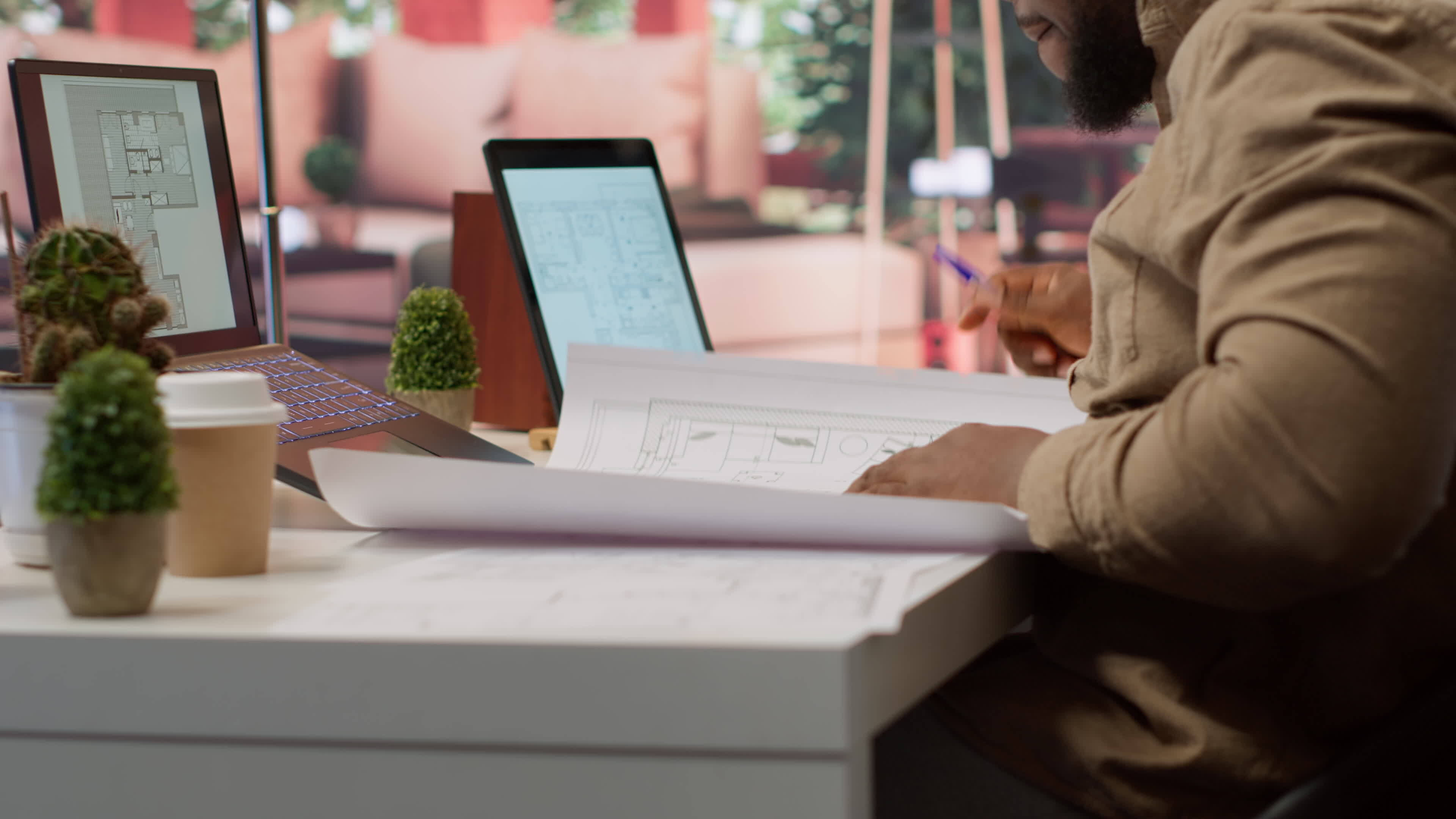Owner Of A Tech Startup Searching For New Office Spaces By Using