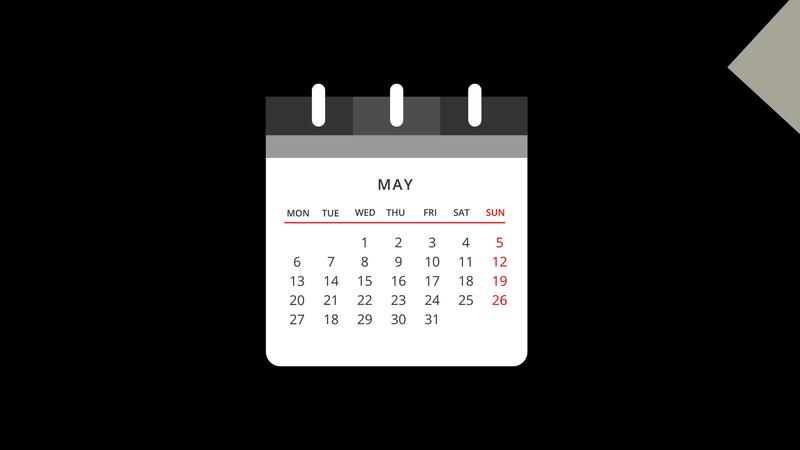 Stylish Calendar Flipping Pages Animation Monthly On Alpha Channel Transparent Background. 4K ...