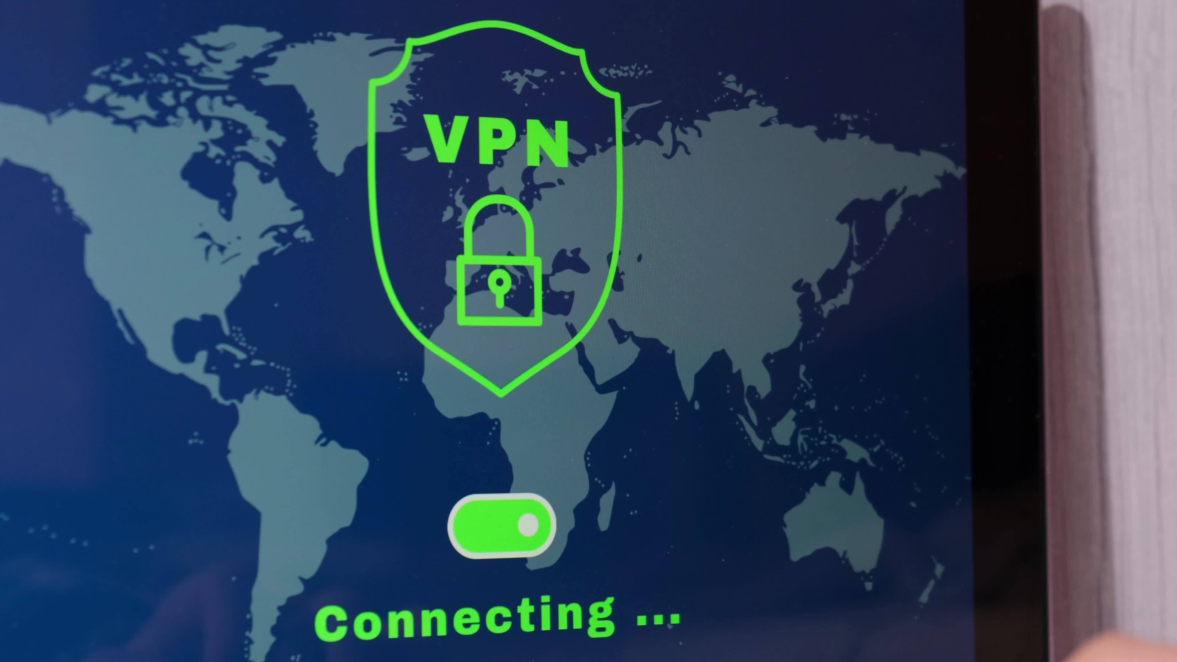 Laptop App Screen Of Vpn Creation Internet Protocols For Protection