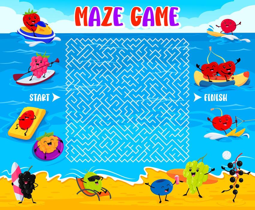 Beach Maze Vector Art, Icons, and Graphics for Free Download