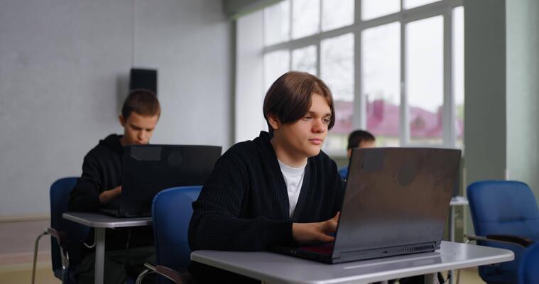 Student Using Laptop Stock Video Footage for Free Download