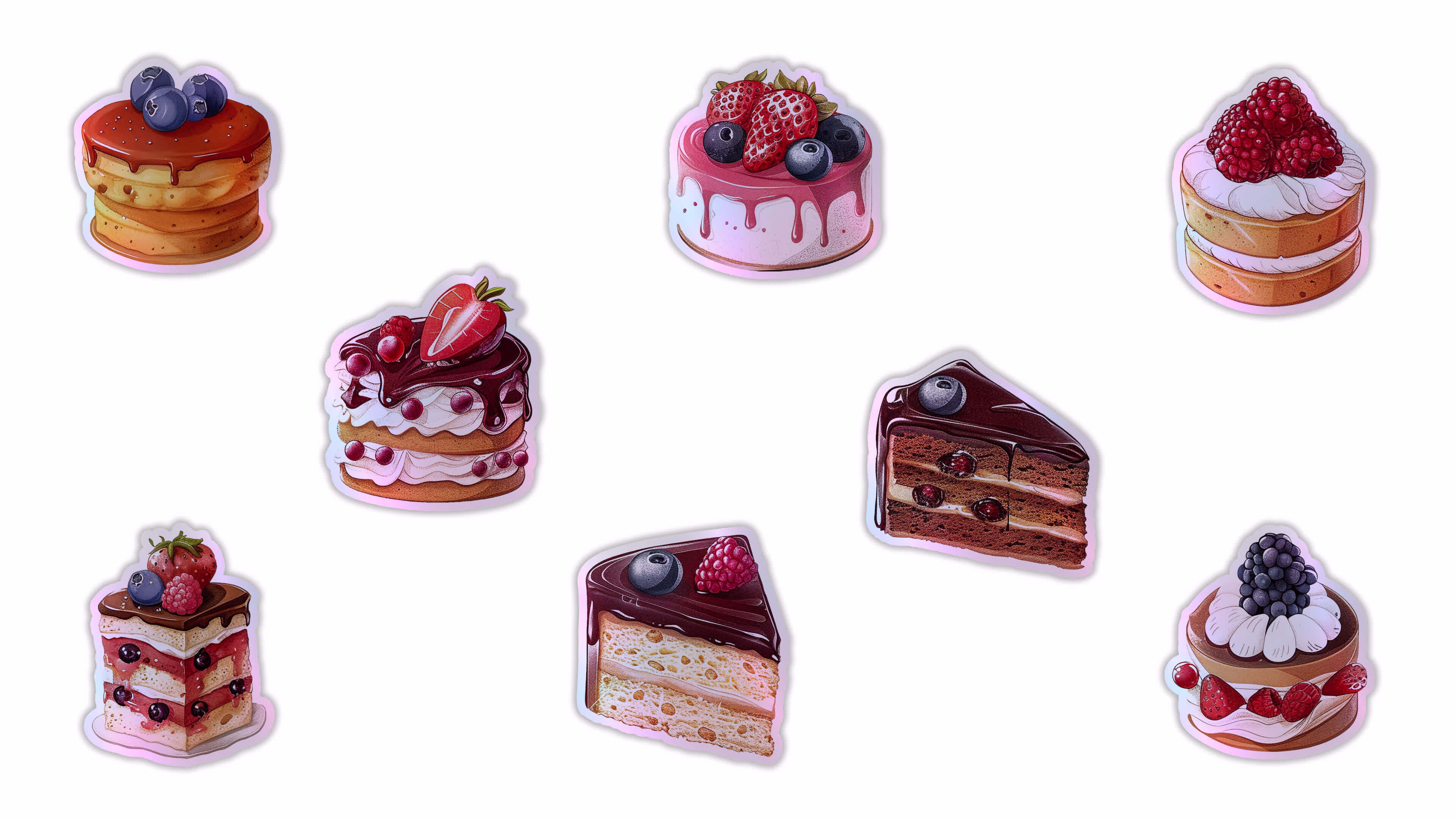 Stickers of a piece of cake. Alpha channel transparency 46947040 Stock Video at Vecteezy