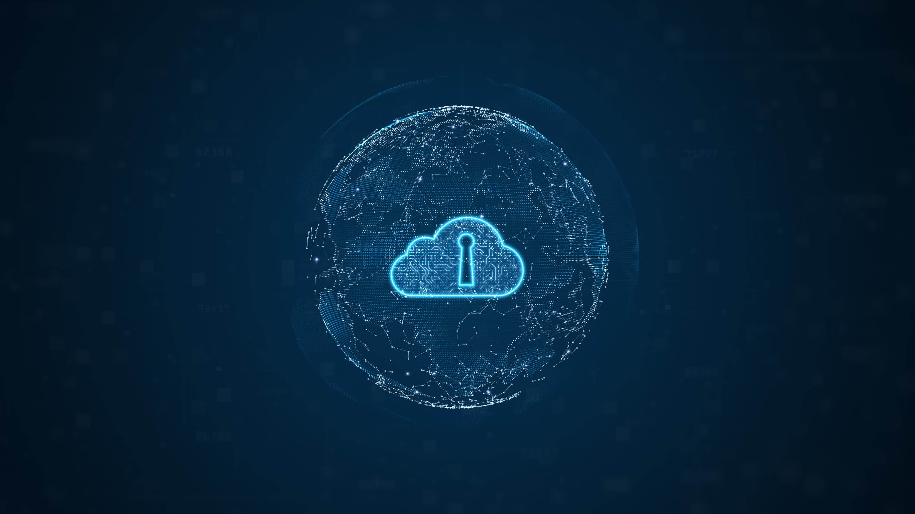 Digital Cloud Computing Of Cyber Security Digital Data Network Protection Global Communication