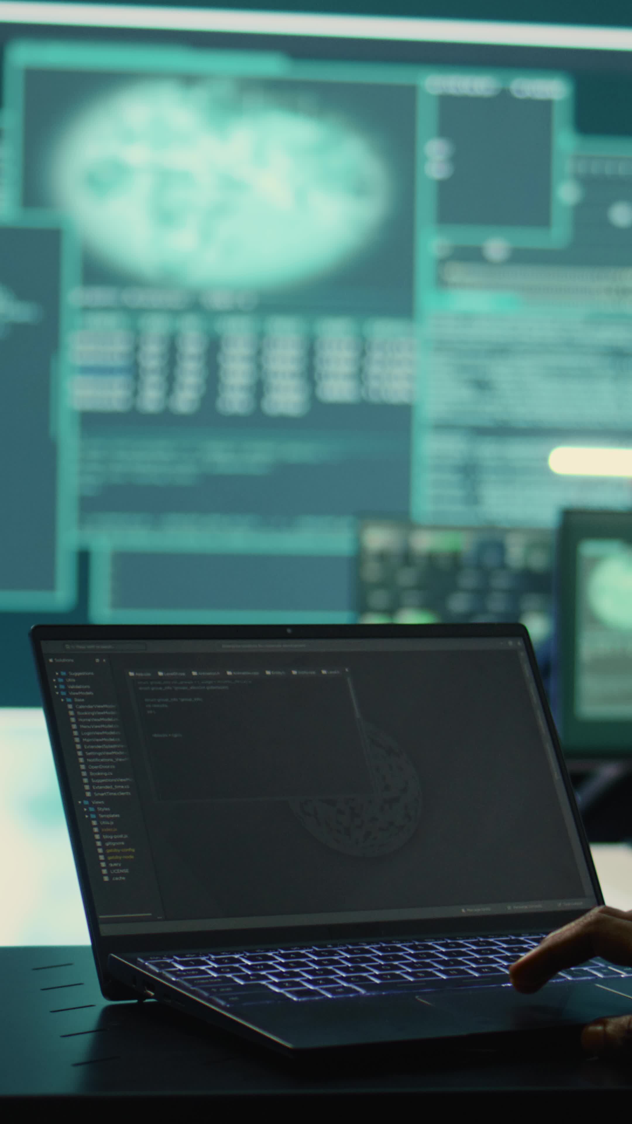 Vertical Governmental Hackers At Work Monitoring Cyber Threats In High